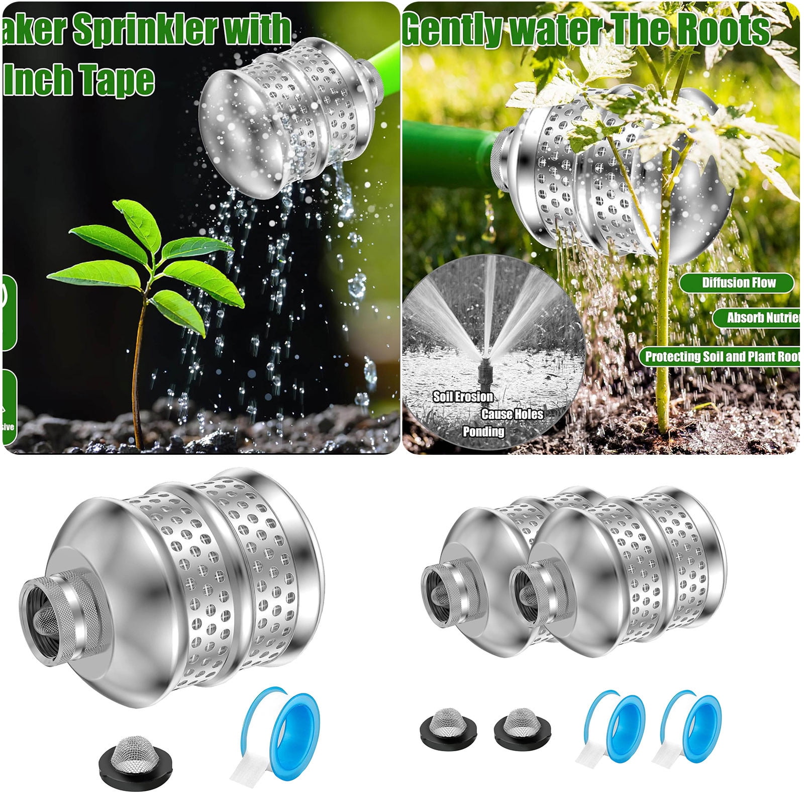 UIX Bubbler Sprinkler Heads 3/4 15 Thread Aluminum Diffuser Flood ...