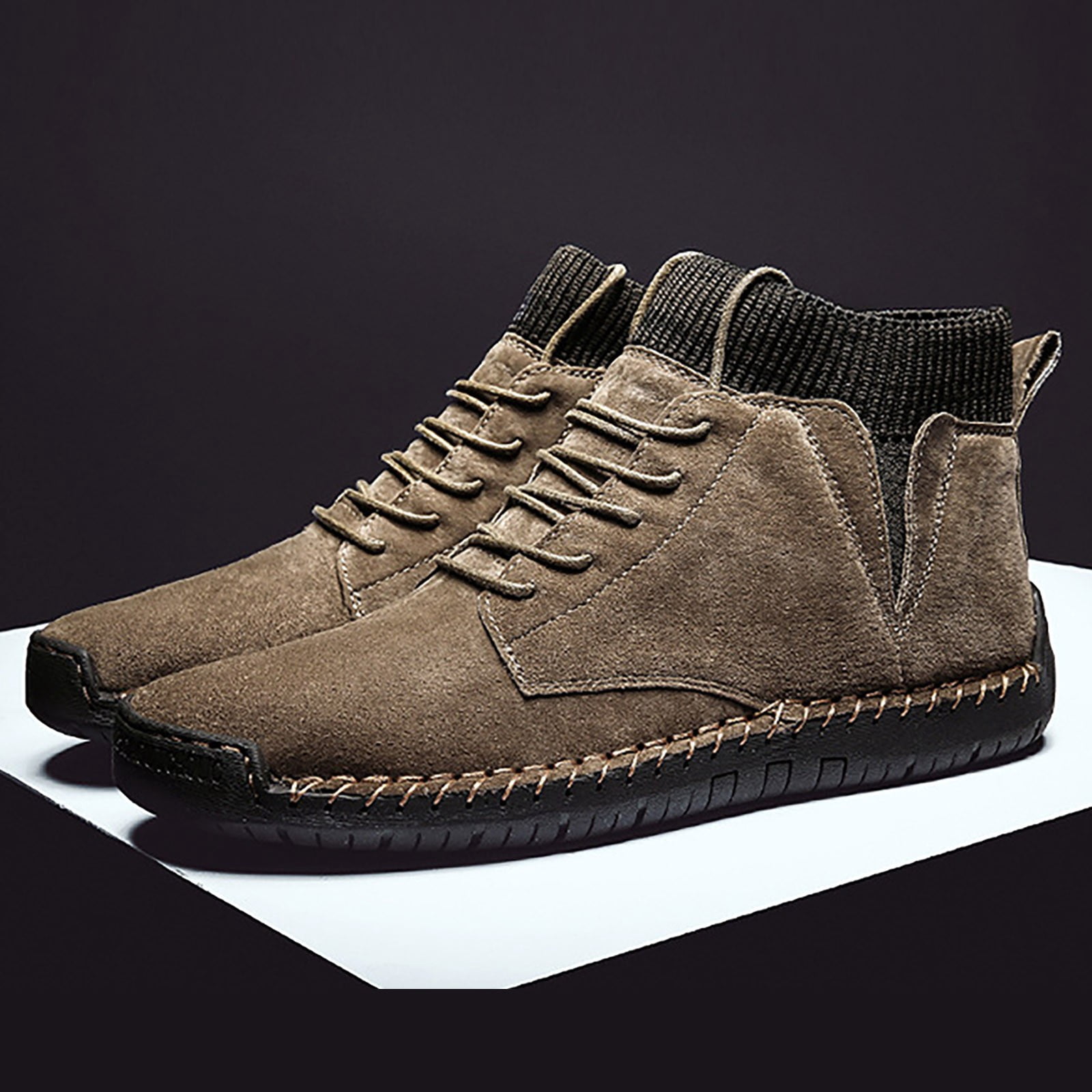 UIX Men's British Large Casual Suede Handmade Foreign Trade Sports ...