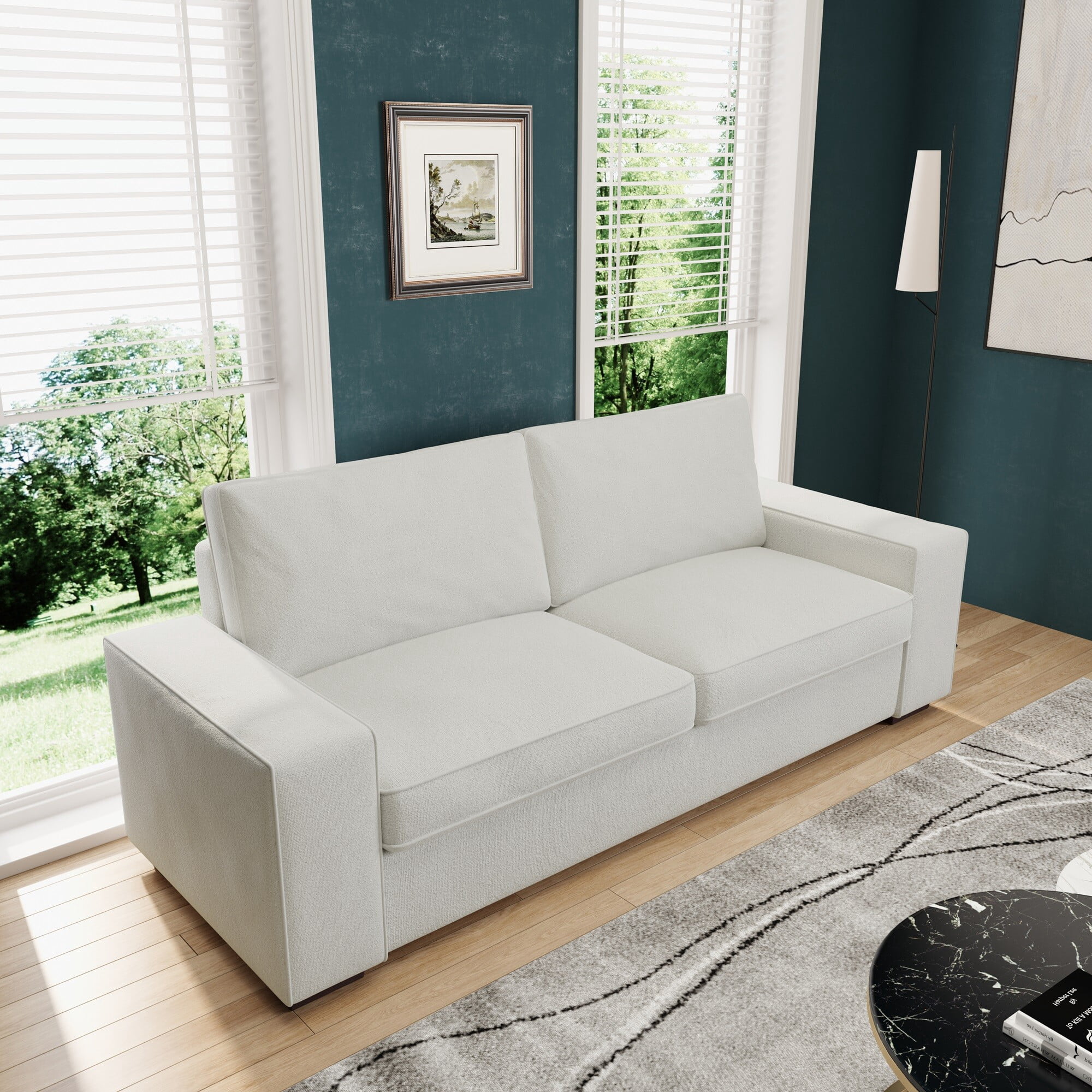 UIXE 80 Inch Loveseat Sofa Couch, Modern Comfy Upholstered 3-Seater ...