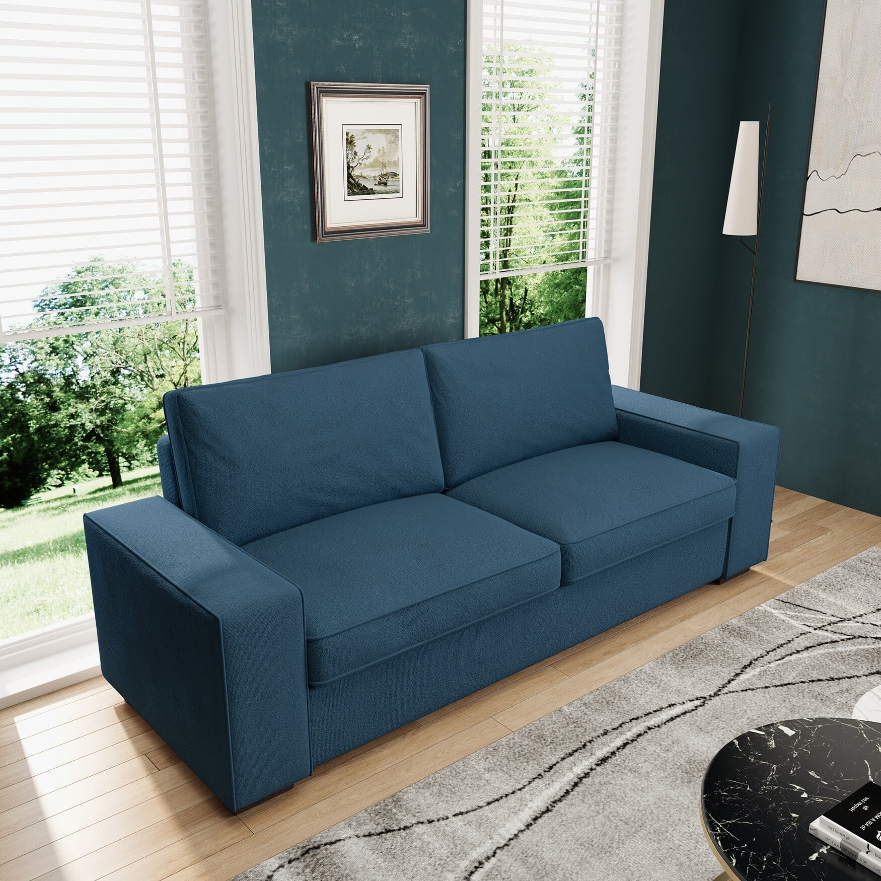 UIXE 80 Inch Loveseat Sofa Couch, Modern Comfy Upholstered 3-Seater ...