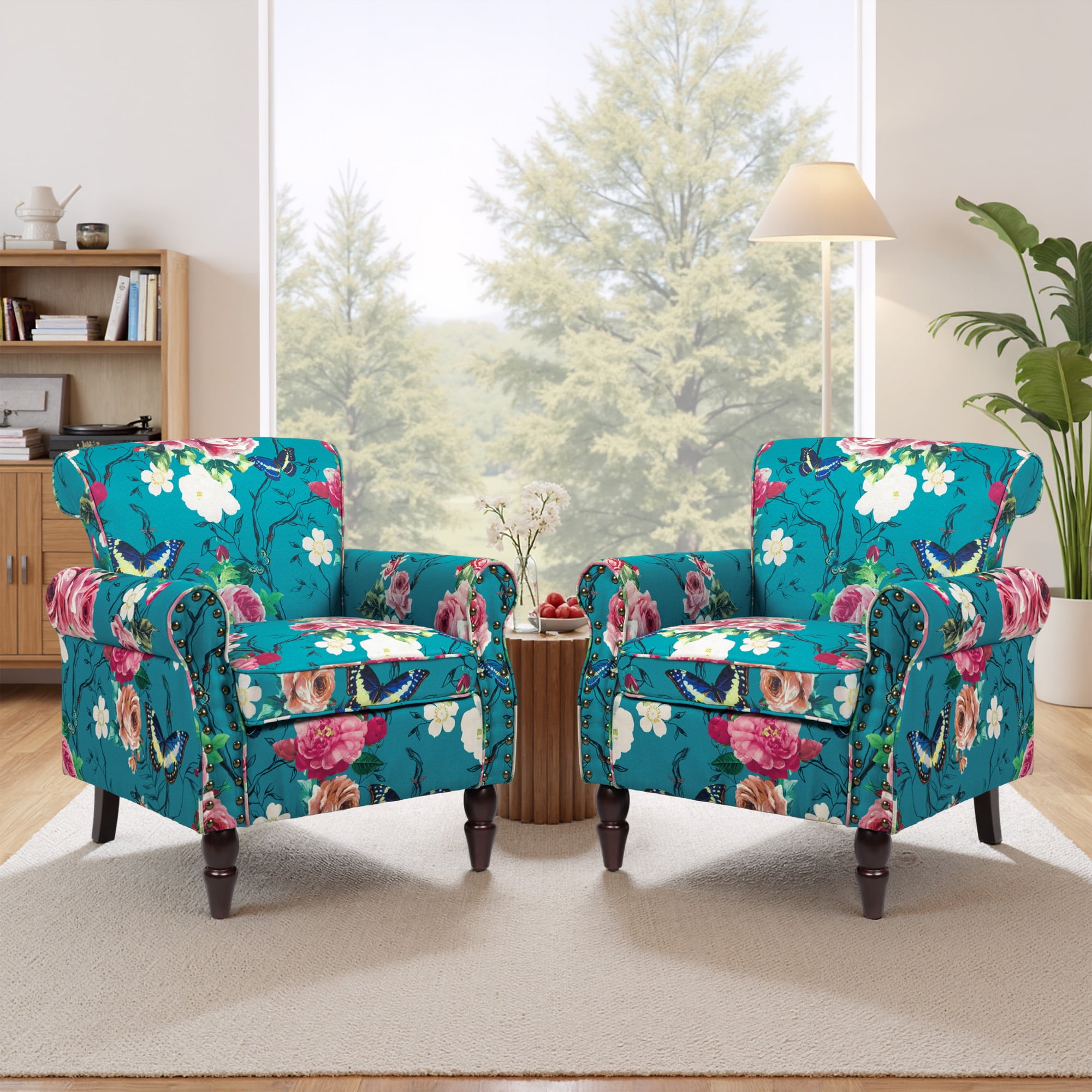 UIXE Accent Chairs Living Room Chairs Set of 2 Upholstered Armchair for ...