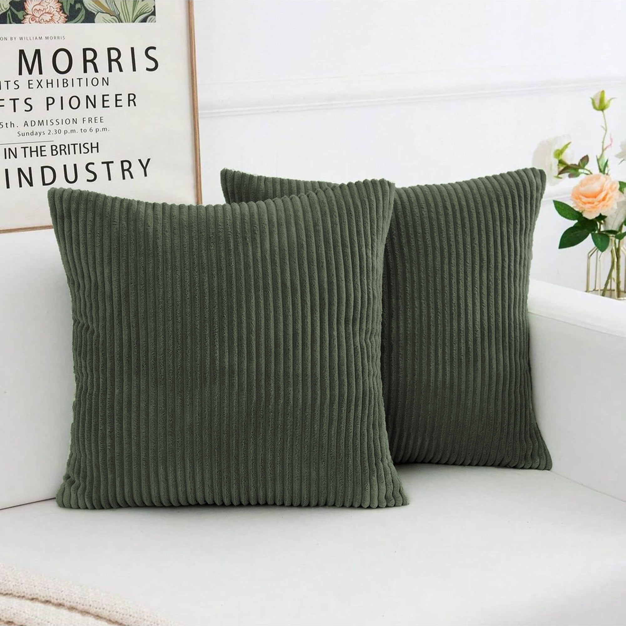 UIXE Decorative Throw Pillows Set of 2 with Inserts Included 17" x 17 ...