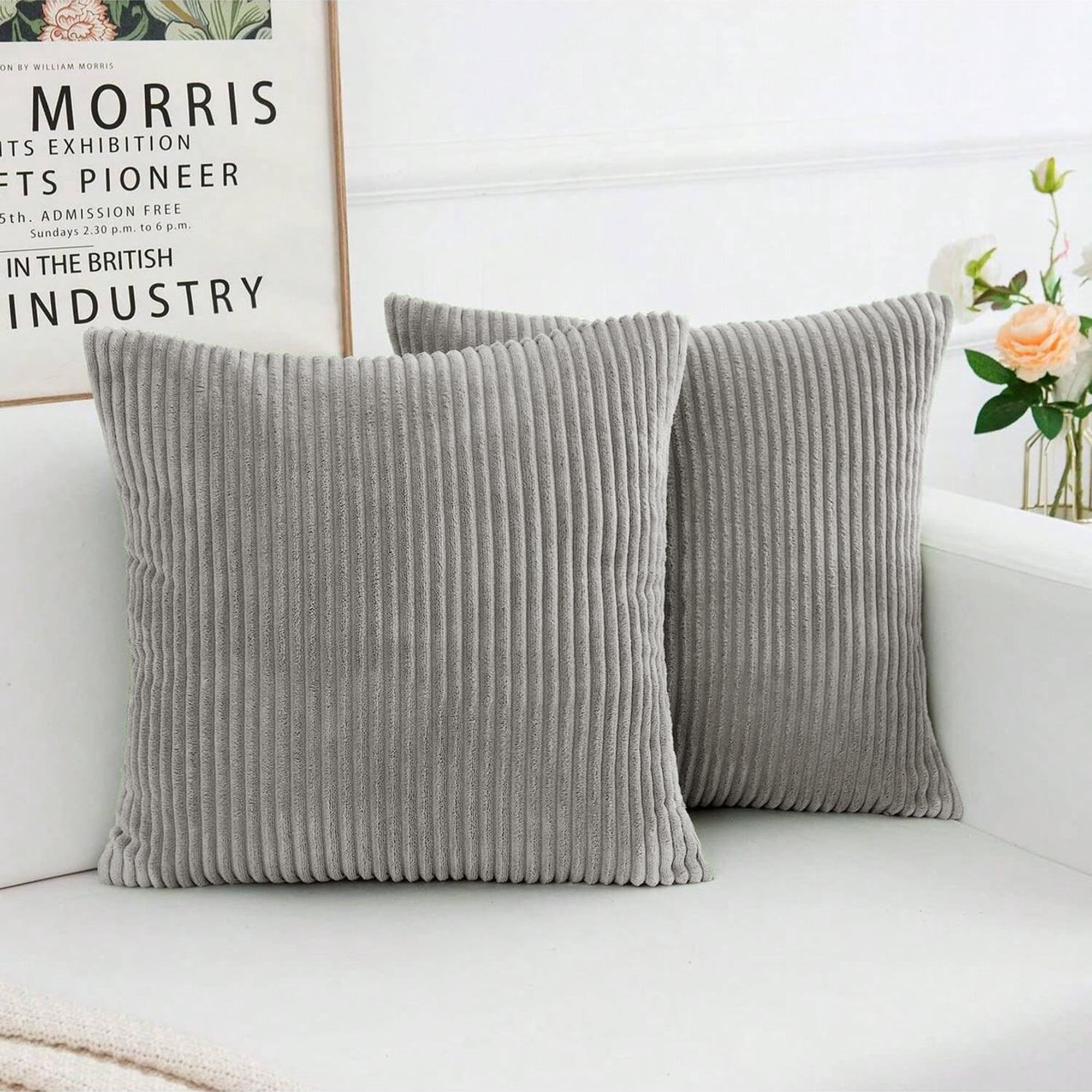 UIXE Decorative Throw Pillows Set of 2 with Inserts Included 17" x 17 ...