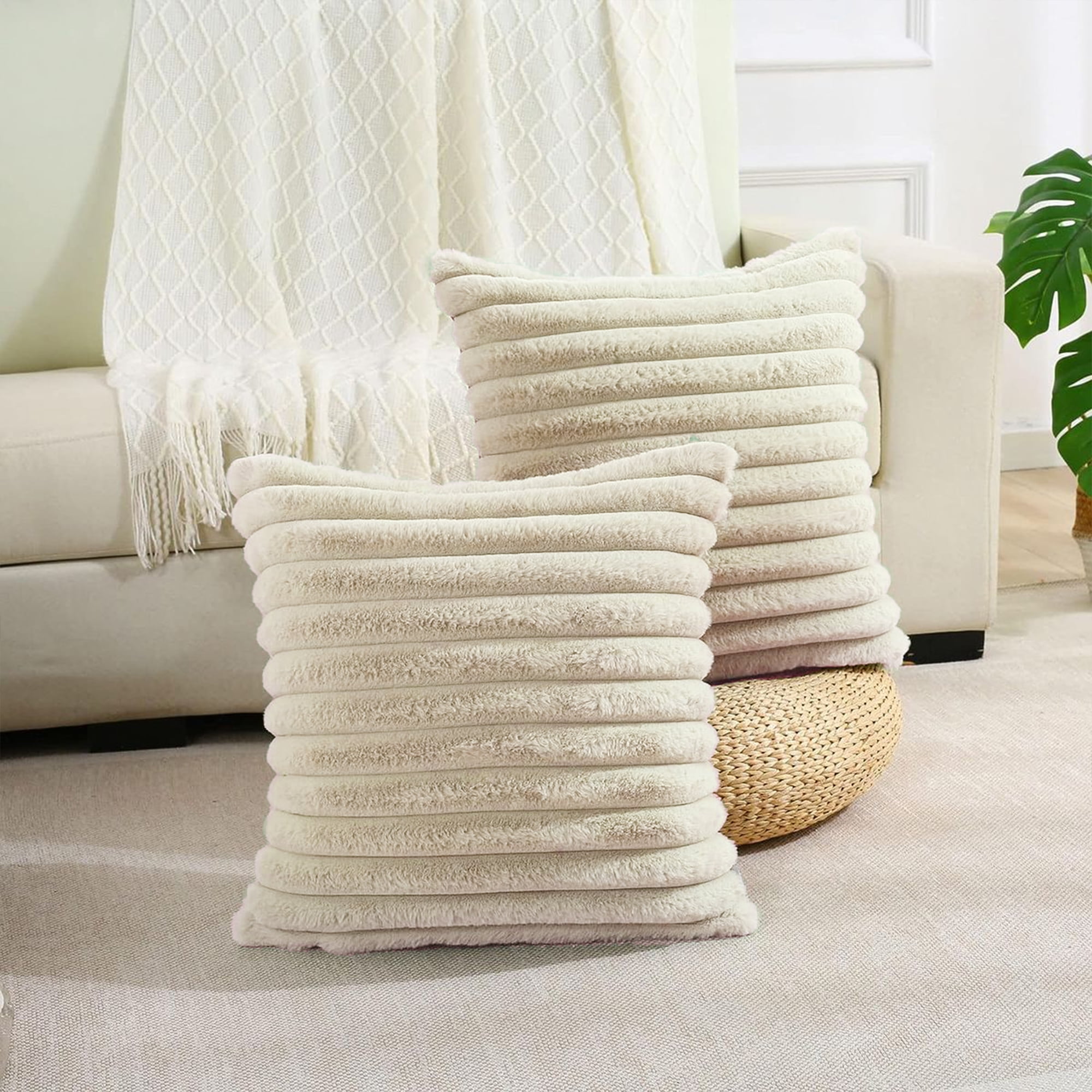 UIXE Decorative Throw Pillows Set of 2 with Inserts Included 17" x 17 ...