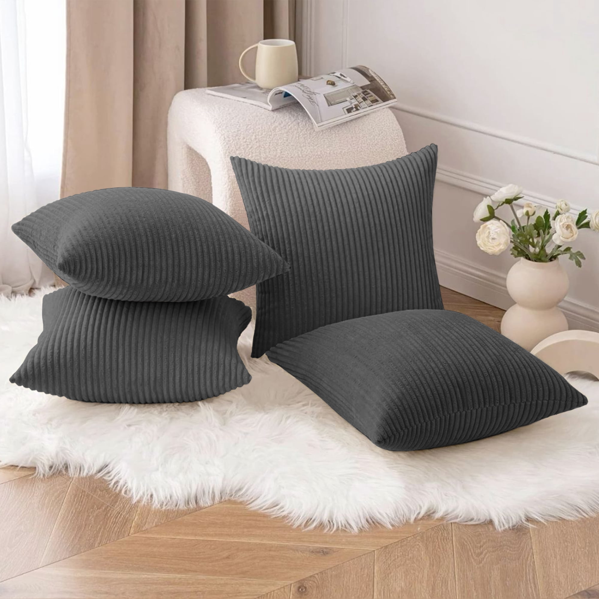 UIXE Decorative Throw Pillows Set of 4 with Inserts Included 17" x 17 ...