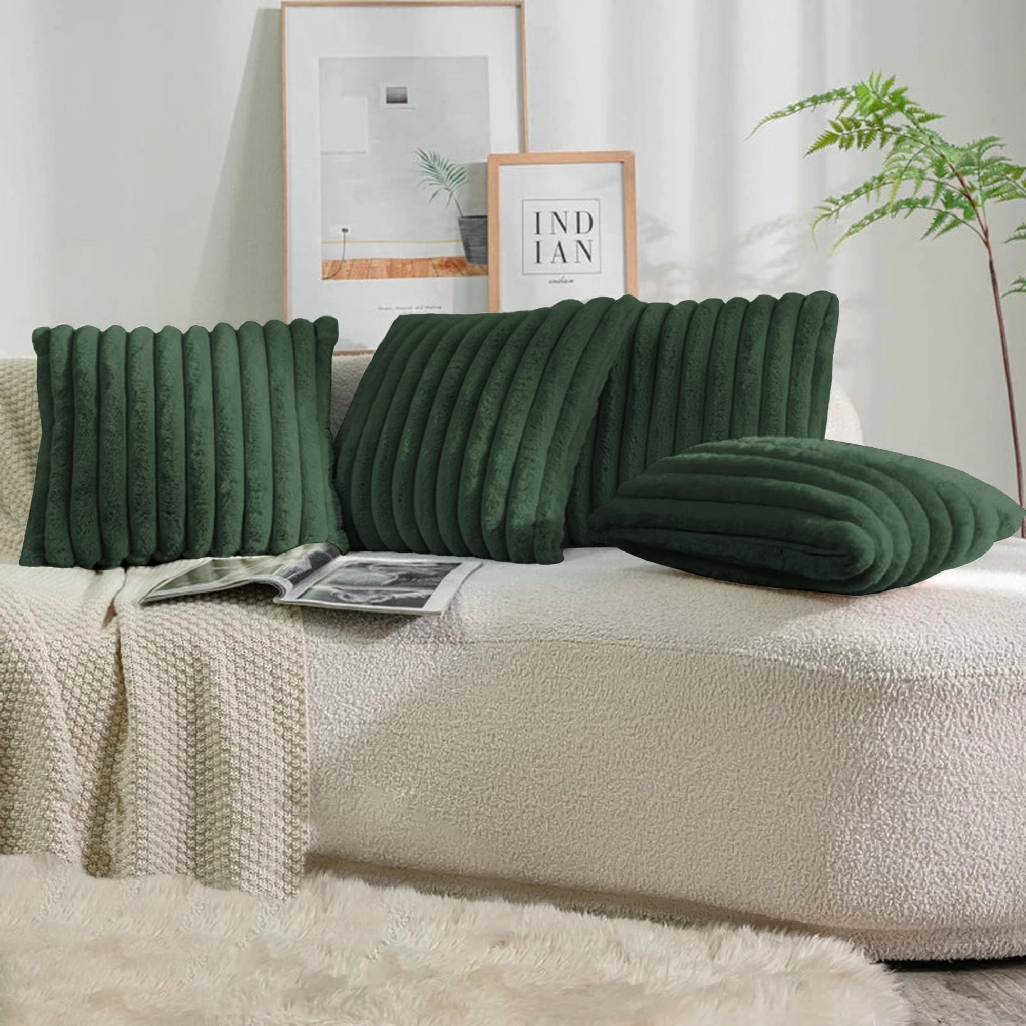 UIXE Decorative Throw Pillows Set of 4 with Inserts Included 17" x 17 ...