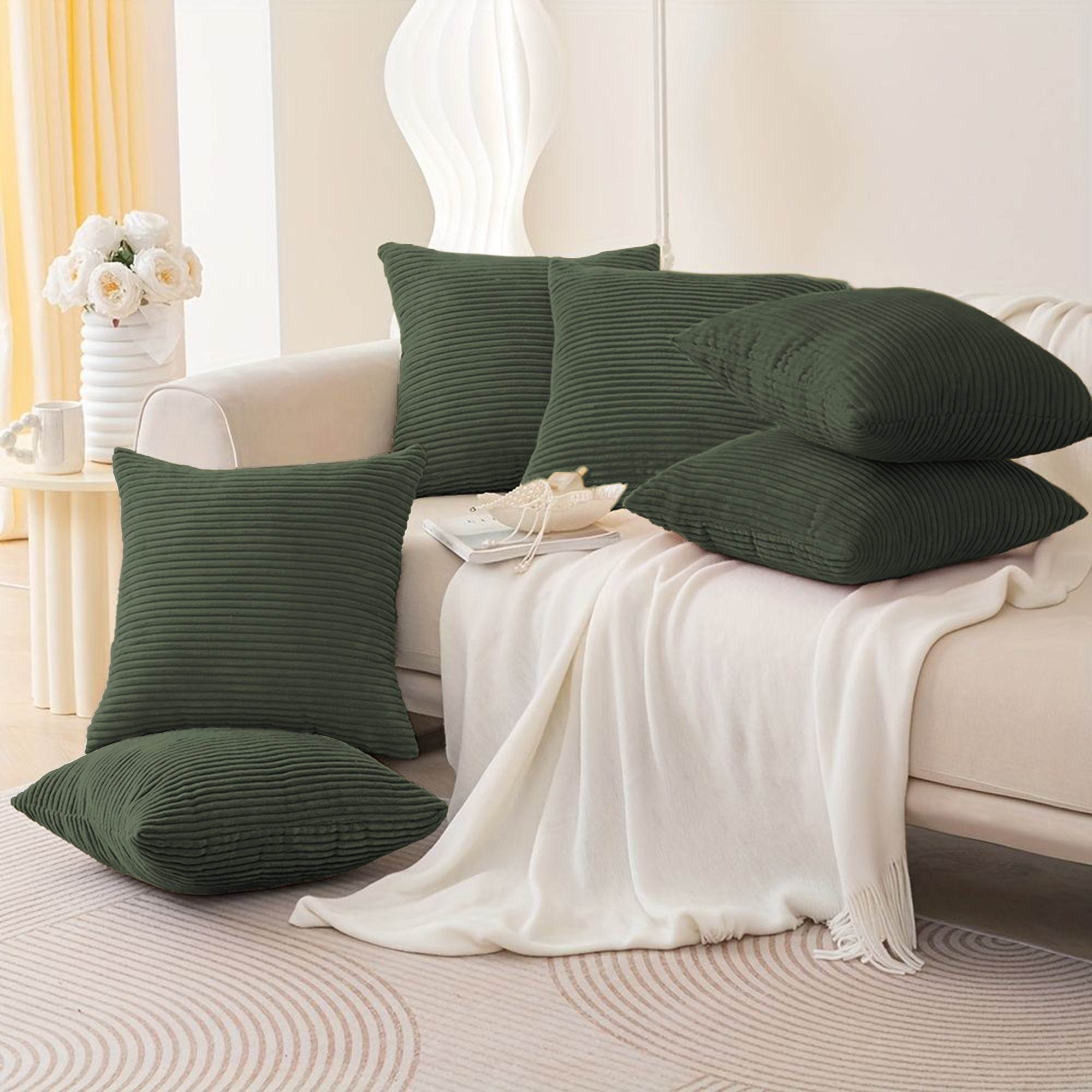 UIXE Decorative Throw Pillows Set of 6 with Inserts Included 17" x 17 ...