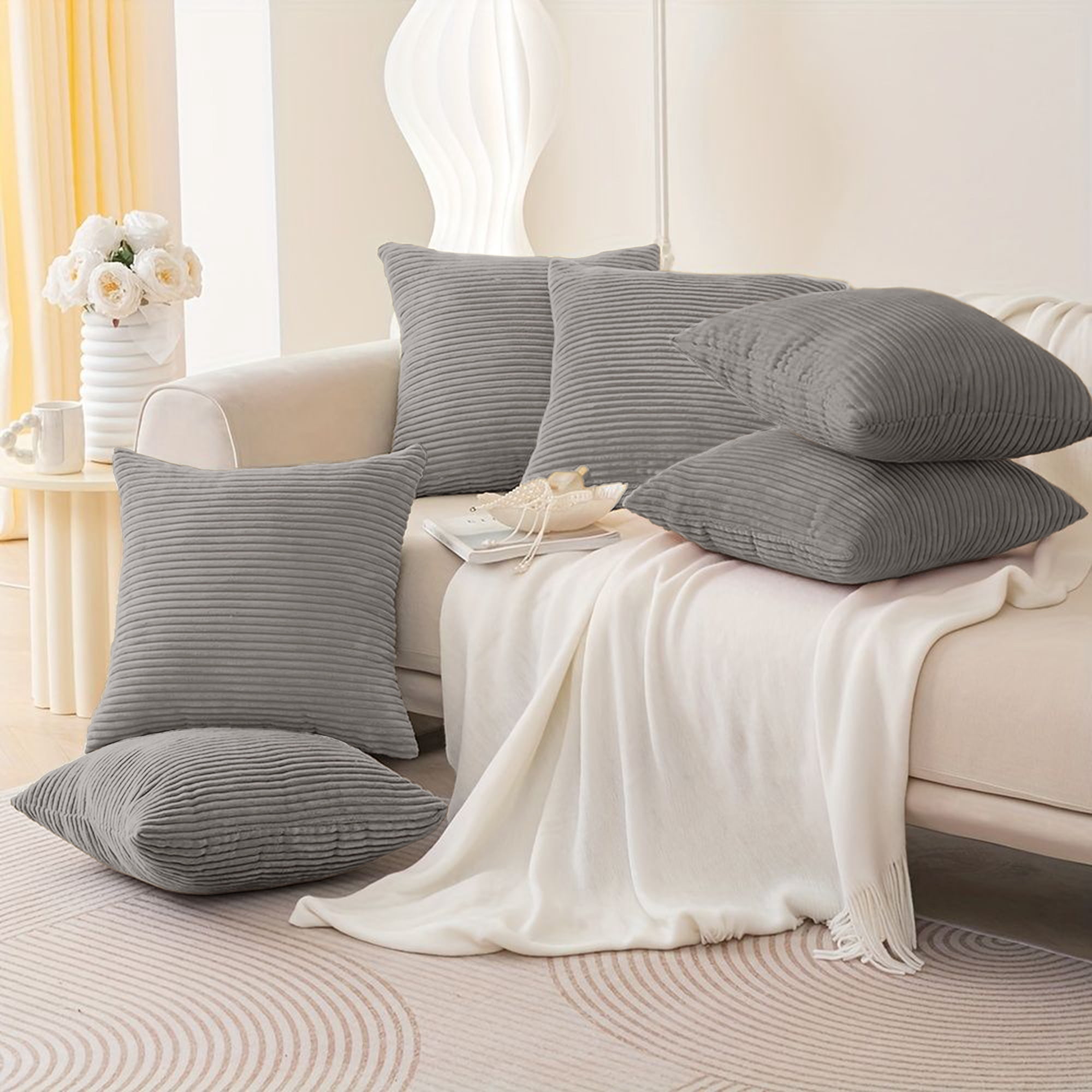 UIXE Decorative Throw Pillows Set of 6 with Inserts Included 17" x 17 ...