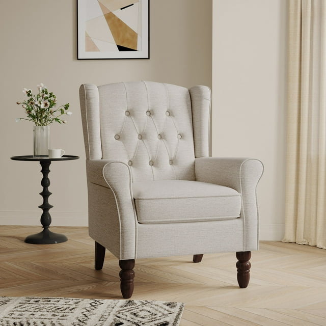 UIXE High Back Accent Chair Upholstered Armchair in Fabric Retro ...