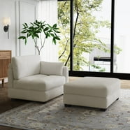 Aukfa 48" Inch Chaise Lounge, Oversized Sofa Chair with Ottoman, 3 ...