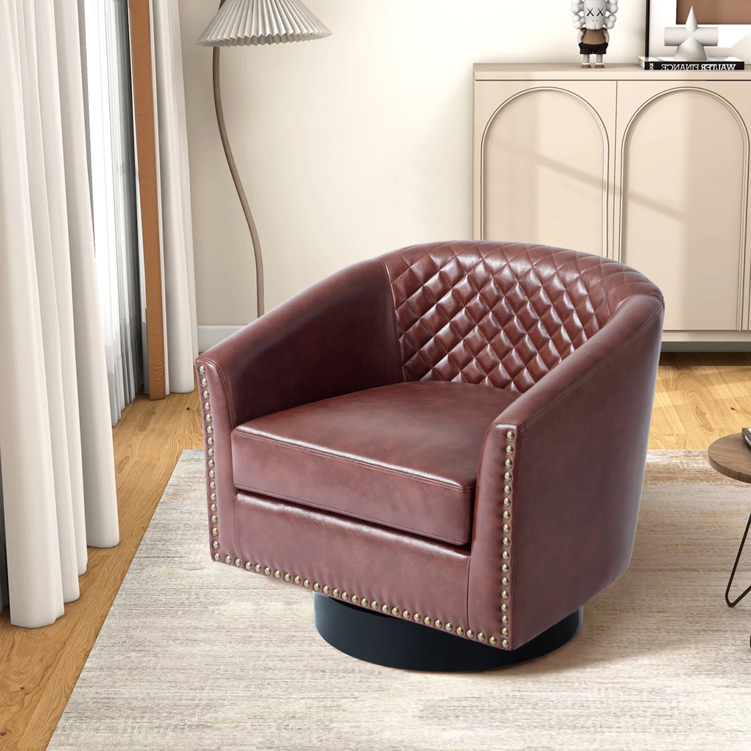 UIXE Swivel Accent Chair 360° Swivel Chairs Modern Round Swivel Chair ...