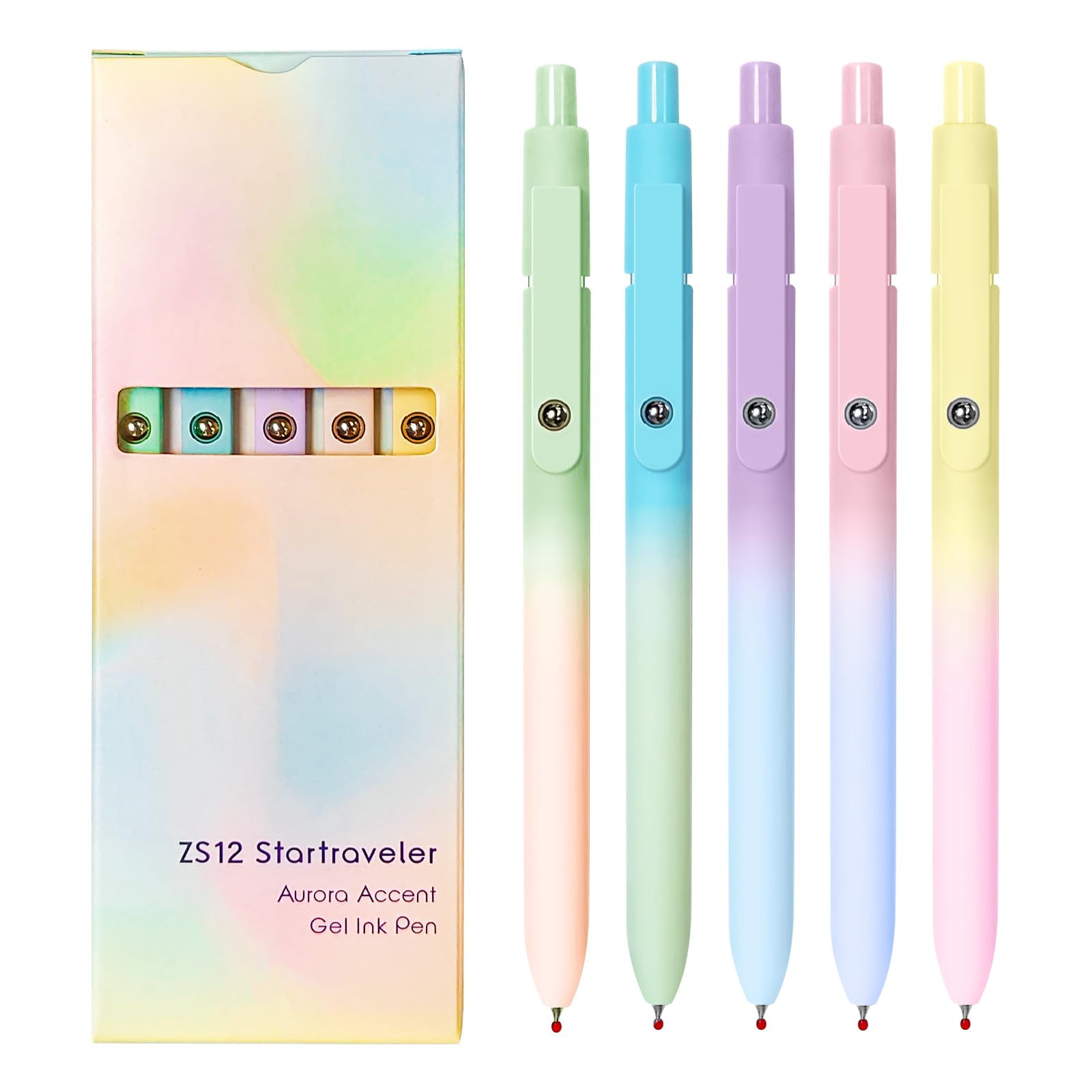 UIXJODO Gel Pens, 5 Pcs Black Ink Pens for Women, 0.7mm Medium Point ...