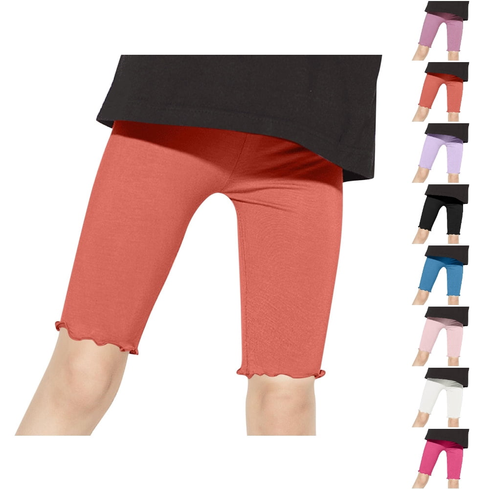 UJNDER Girls Leggings Toddler Girls Solid Candy Color Capri Pants ...