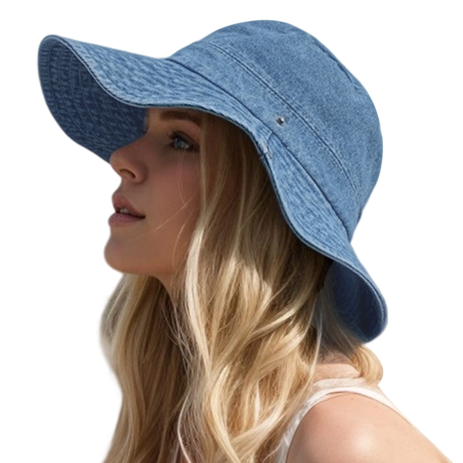 UJNDER Stylish Unisex Sun Hats for Outdoor Comfortable Denim Wide Brim ...