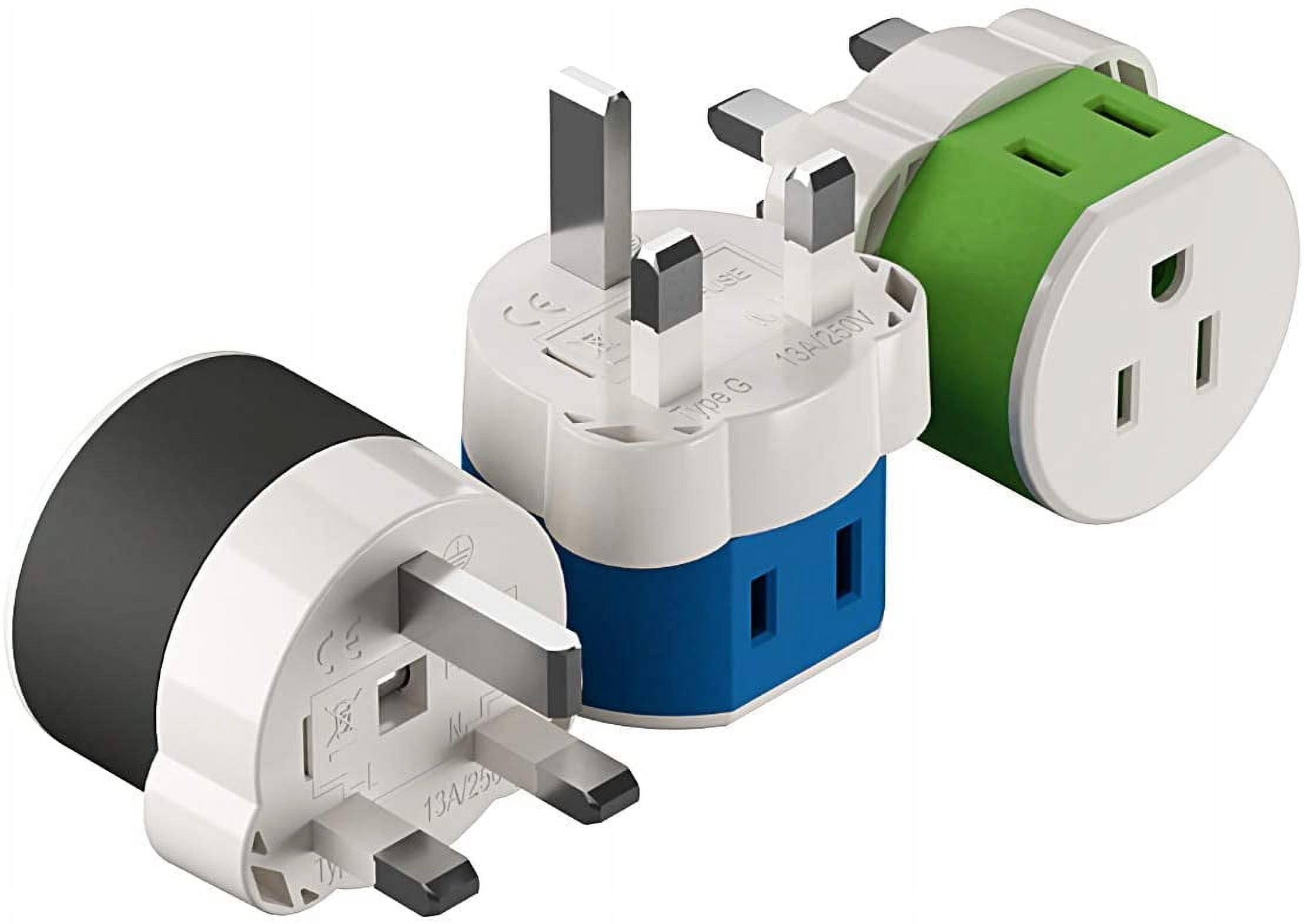 UK, Dubai Travel Adapter - 2 In 1 - Type G - Compact Design (US-7 ...