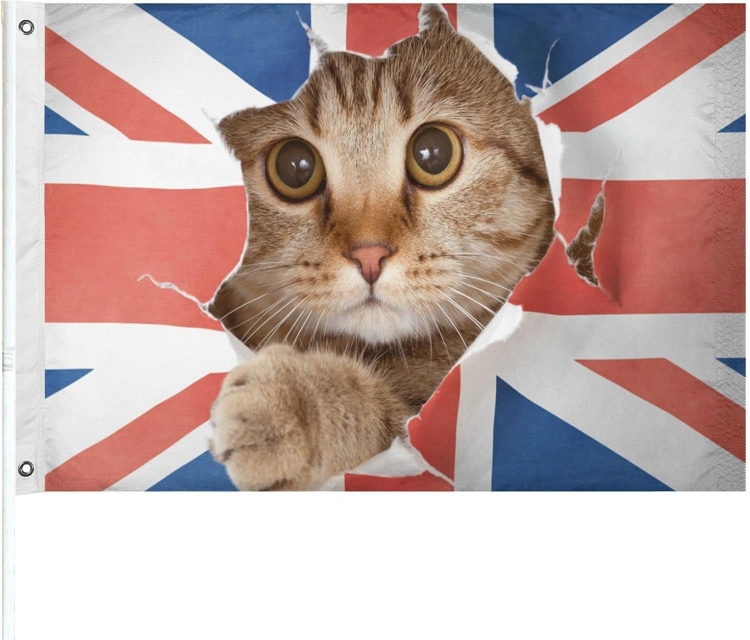 UK Flag Outdoor Cat Garden Flag for Outside Funny Flags with Vibrant ...