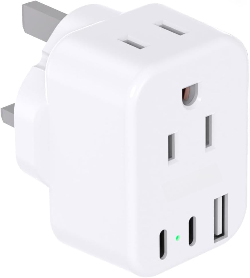 to UK Ireland Travel Plug Adapter, Type G Travel Adapter 2 Outlets 3 ...