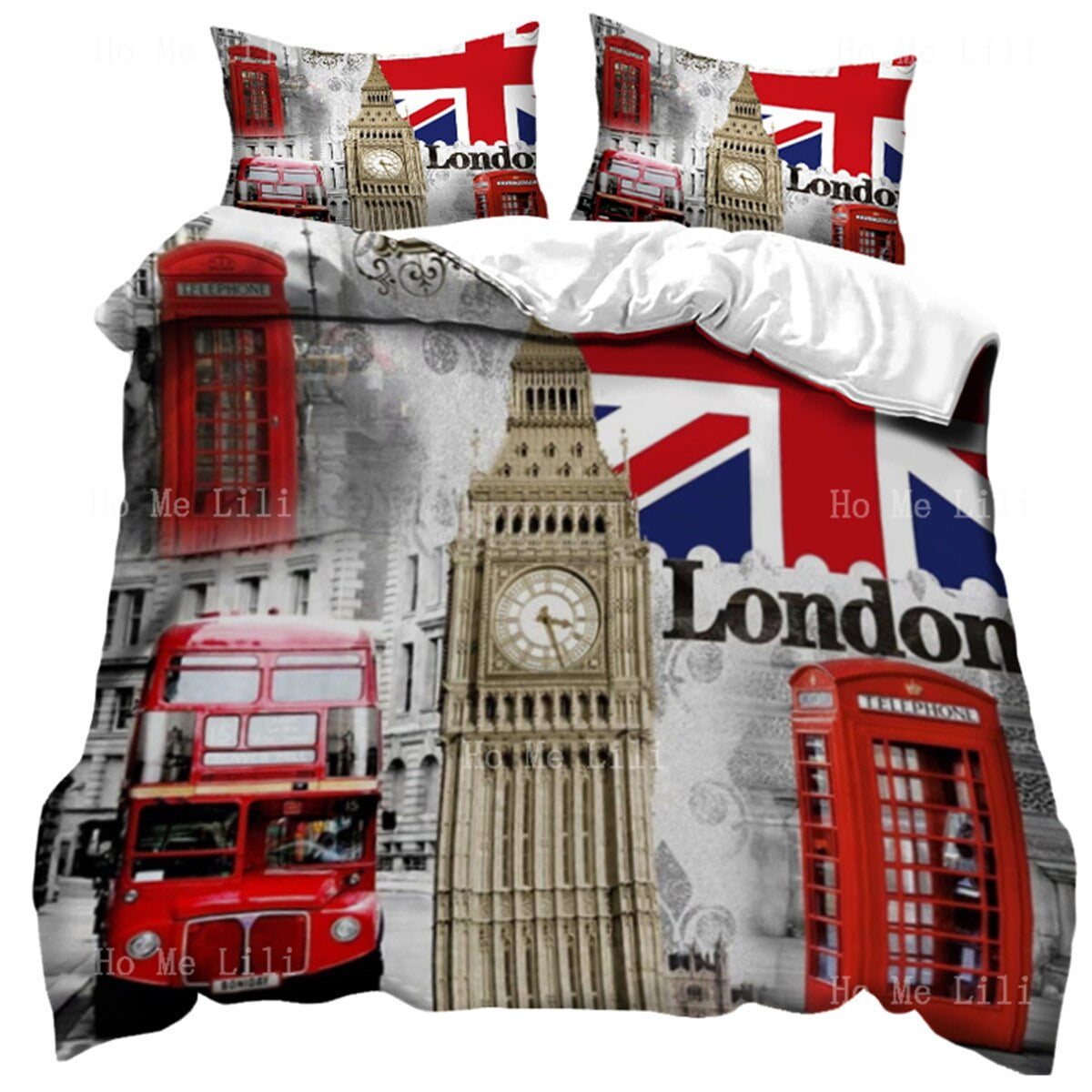 UK London Duvet Cover London TelephBooth In The Street Traditional ...