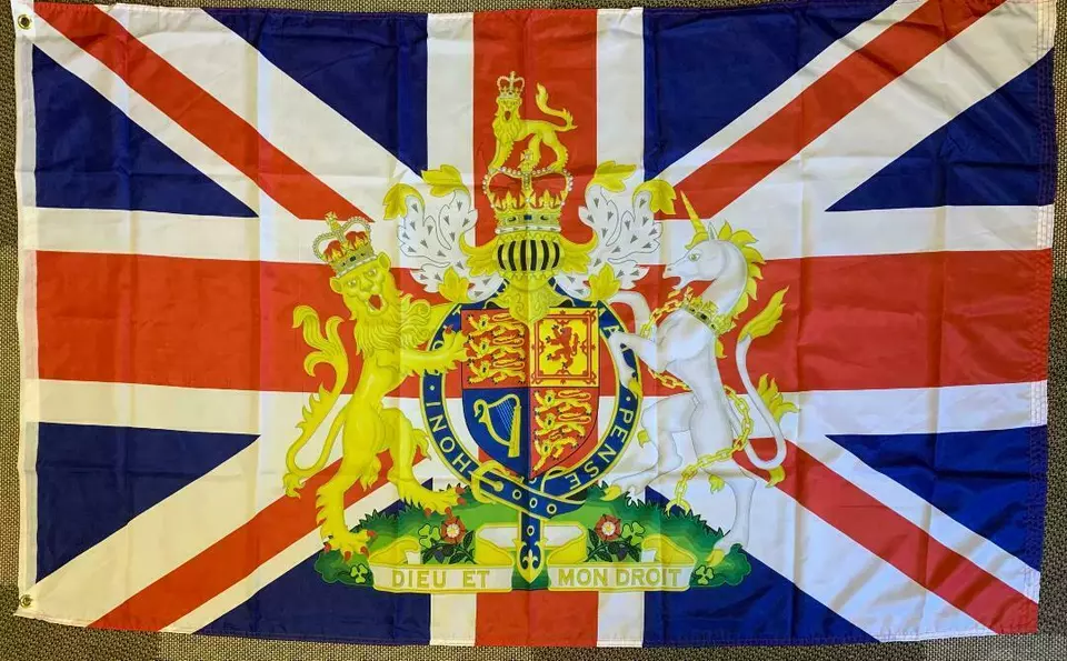 UK MONARCHY ROYAL REAL FLAG England Crown King Premium 3x5 feet Banner ...