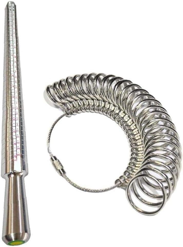 UK Ring Sizer Gauge Set Metal Finger Measure Sizing Measuring Jewellery ...