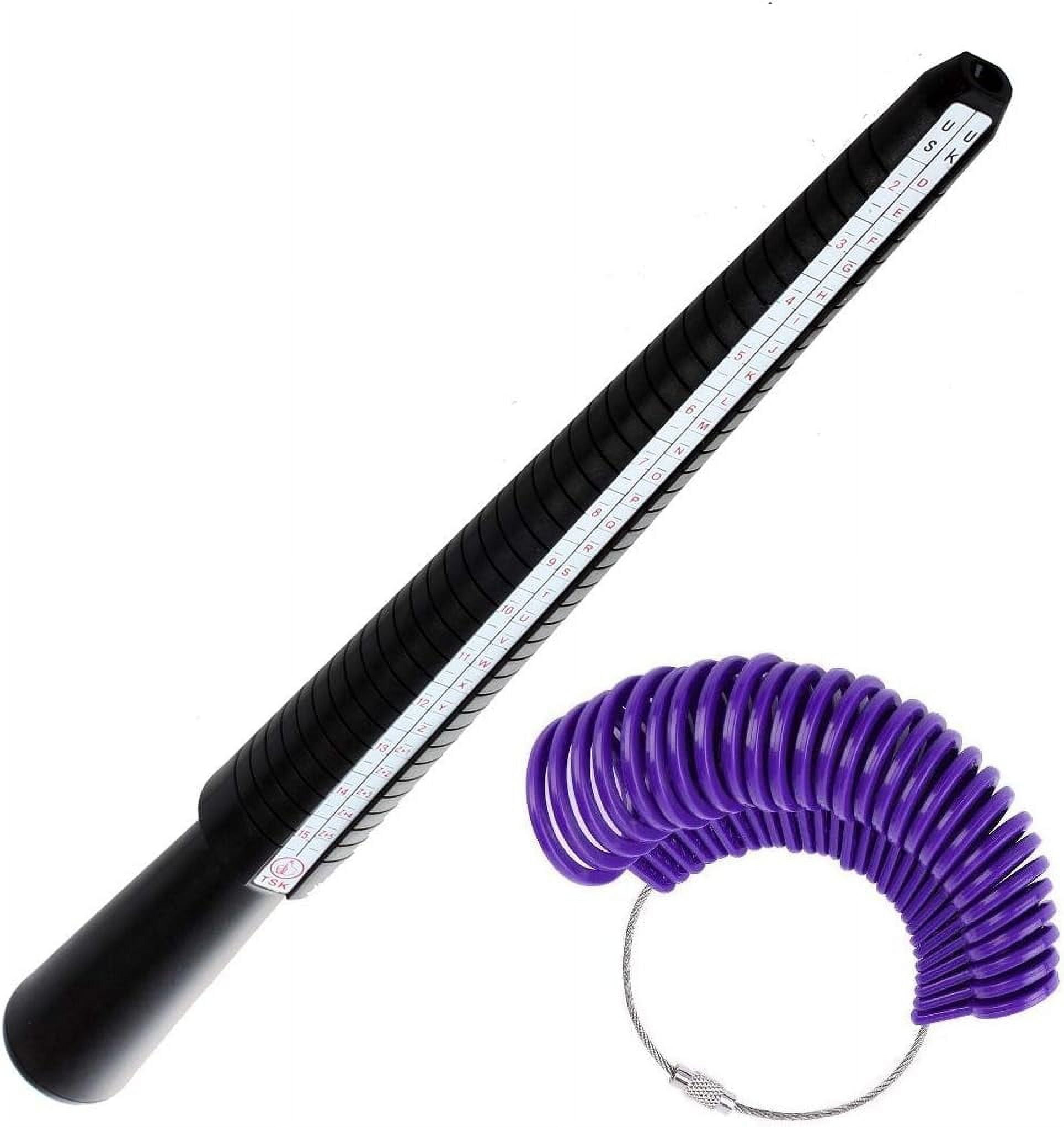 UK Sizes Plastic Ring Sizer & Metal Finger Measurer Tool Stick Gauge ...