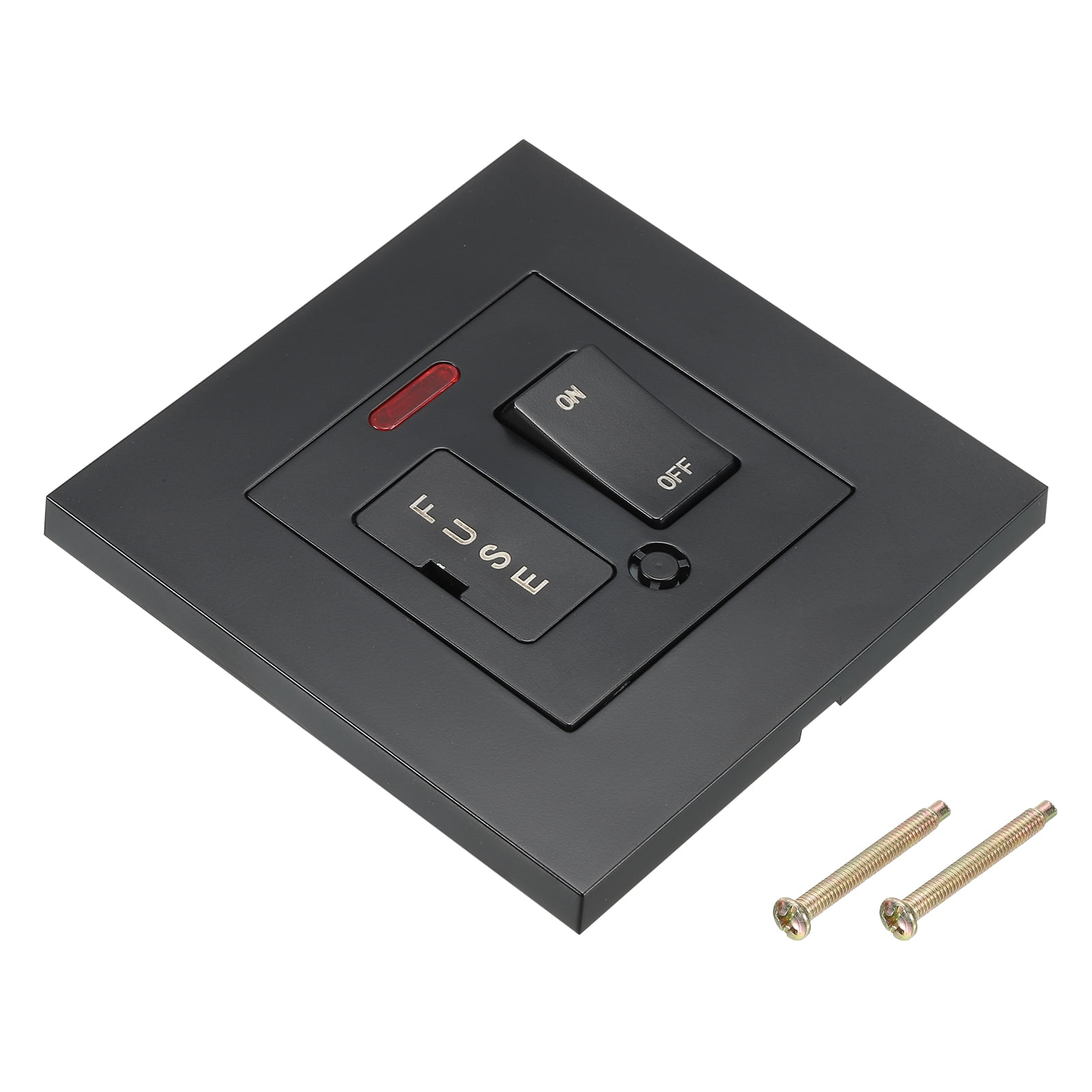 UK Socket Switch Power Outlet with Fuse Black 250V 13A 86mmx86mm ...