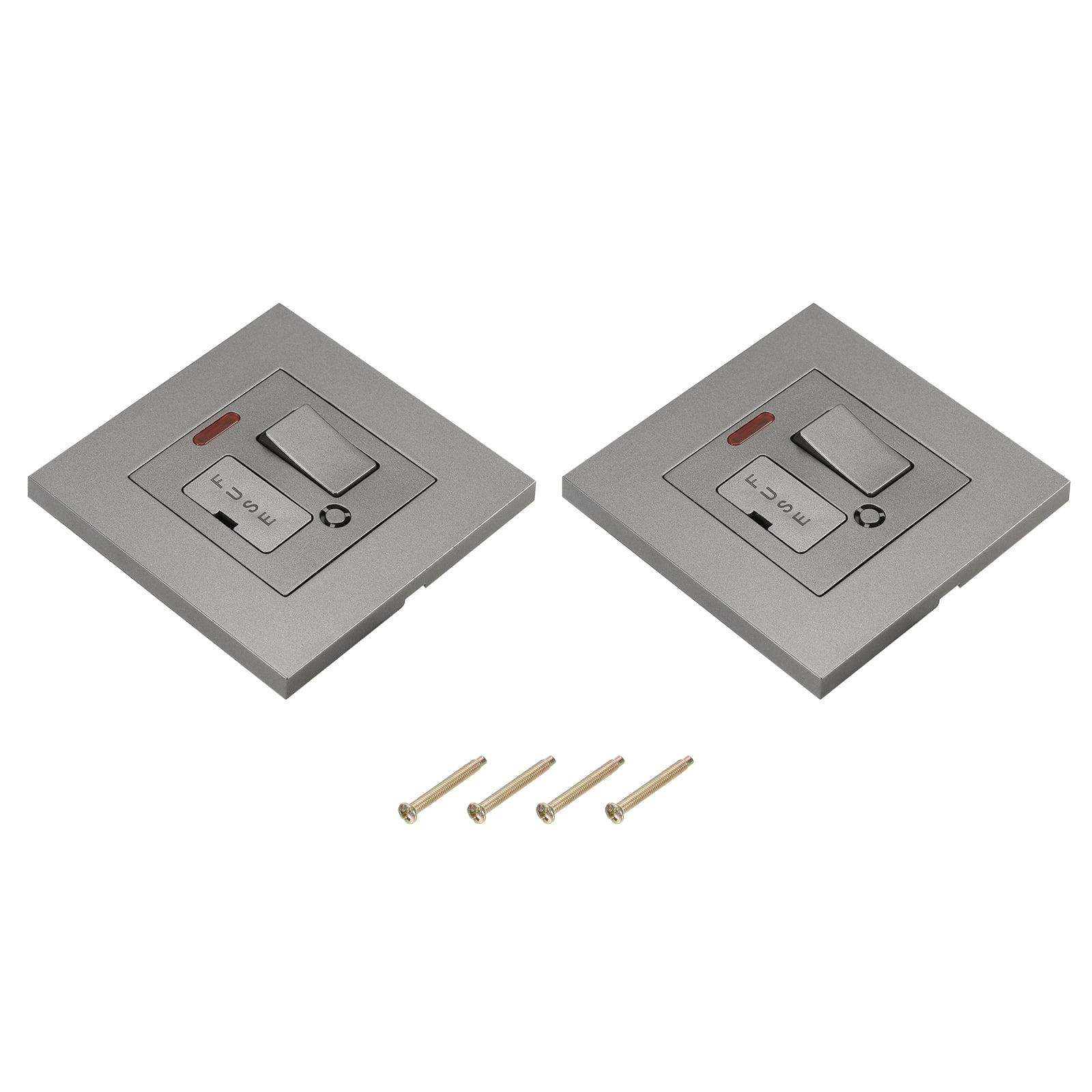 UK Socket Switch Power Outlet with Fuse Grey 250V 13A 86mmx86mm Pack of ...