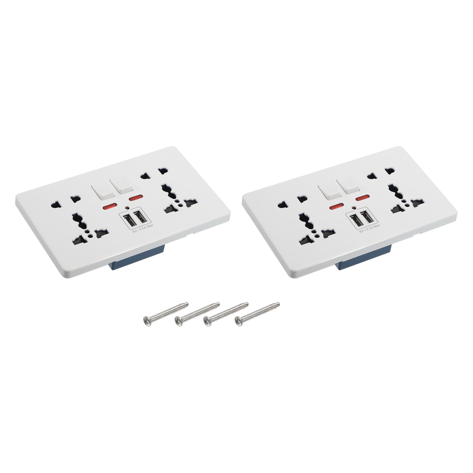 UK US Multi Socket Double Power Outlet Switched USB White 250V 13A Pack ...