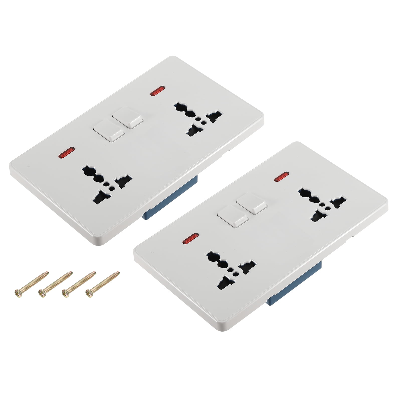 UK US Socket Double Multi Power Outlet Switch White 250V 13A 146mmx88mm ...