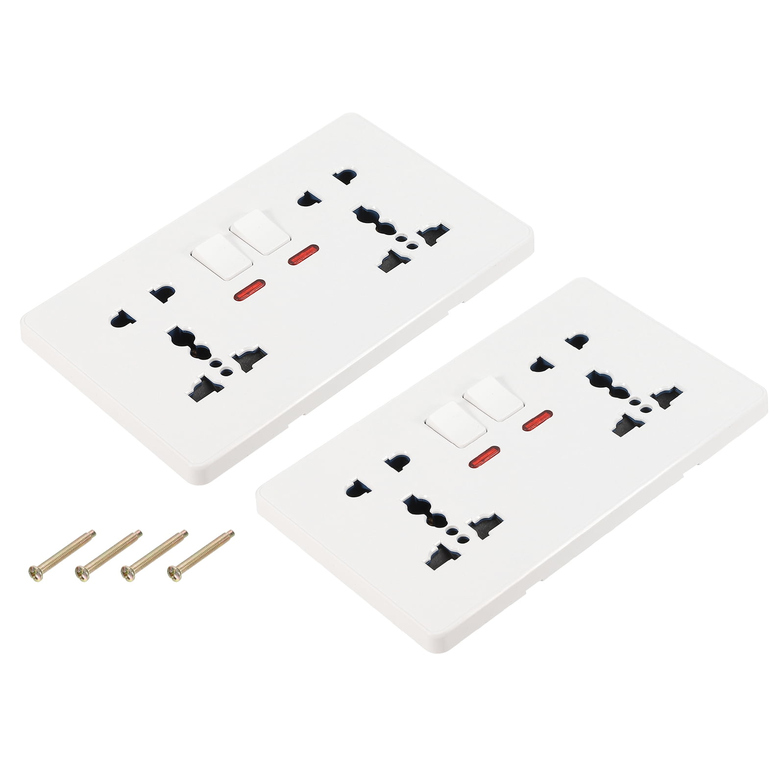 UK US Socket Double Multi Switched Power Outlet White 250V 13A ...