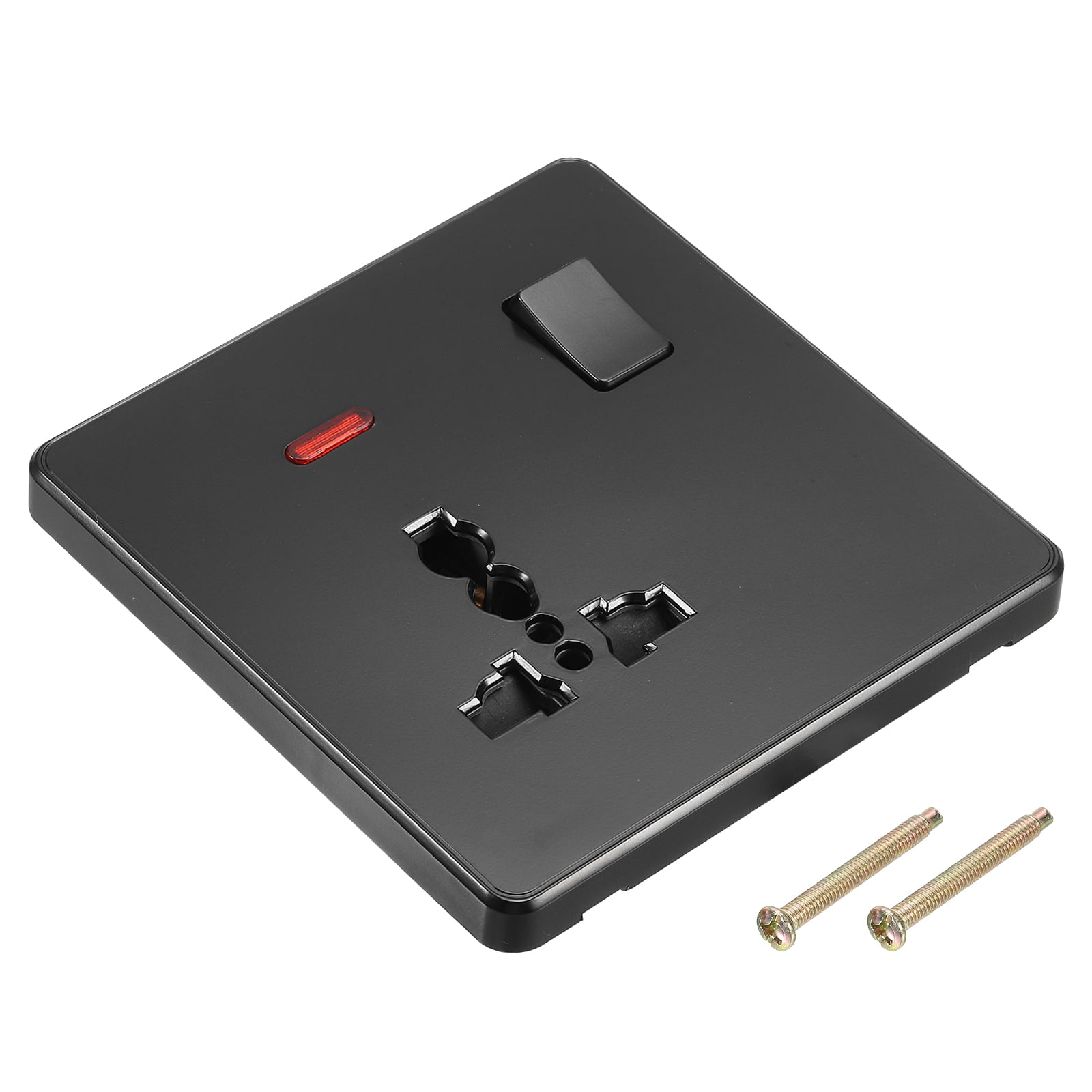 UK US Socket Switch Multi Power Outlet Black 250V 13A 88mmx86mm ...