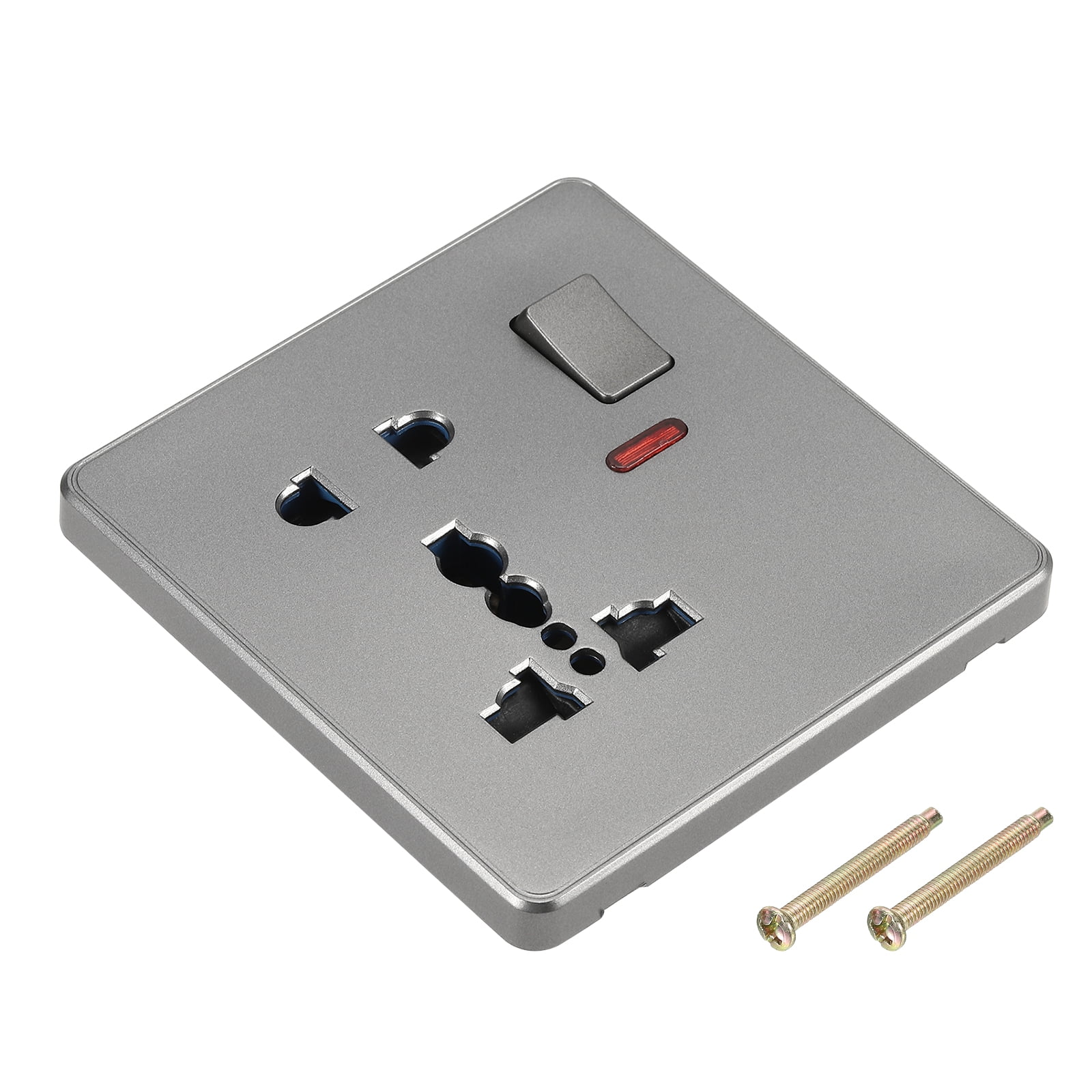 UK US Socket Switched Multi Power Outlet Grey 250V 13A 88mmx86mm ...