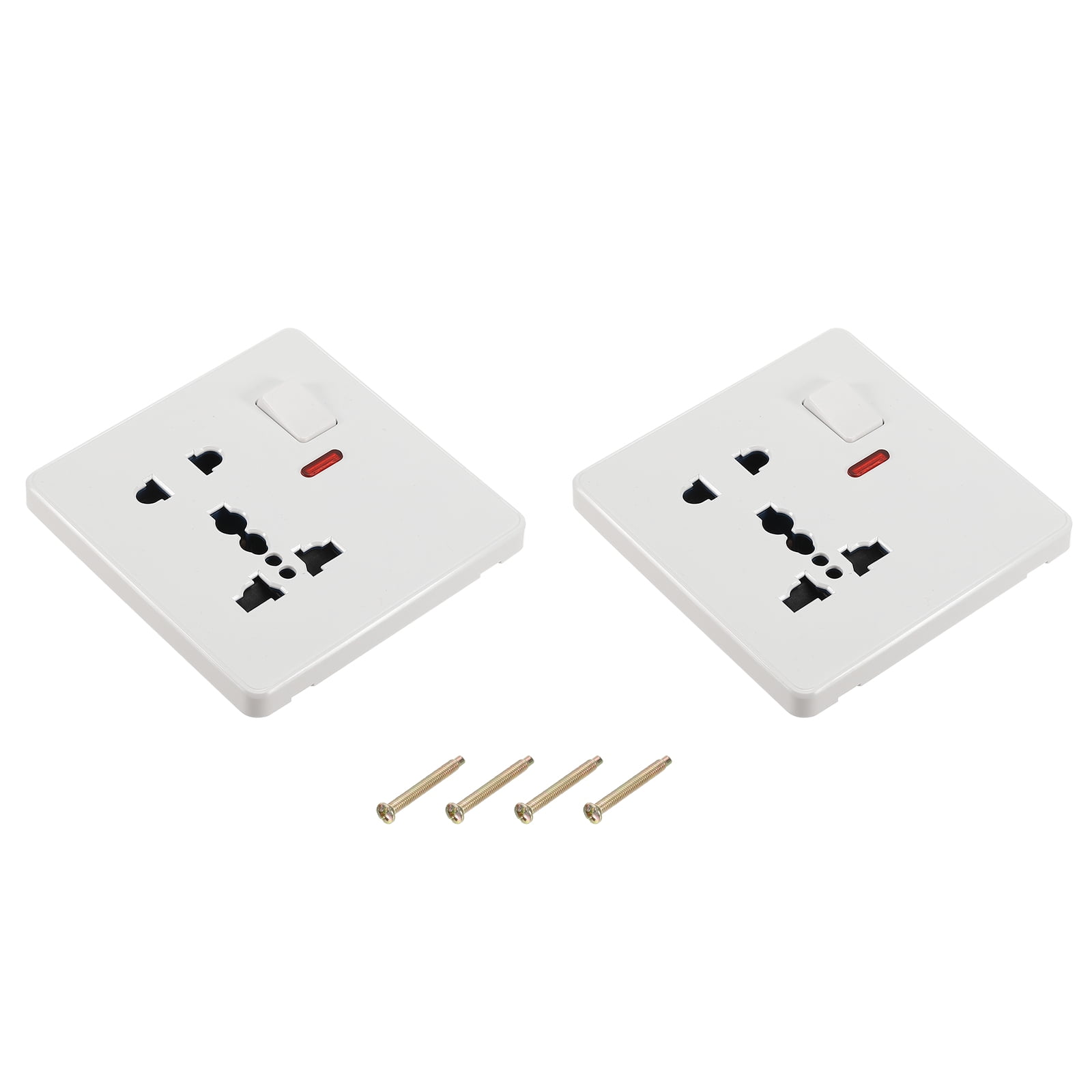 UK US Socket Switched Multi Power Outlet White 250V 13A 88mmx86mm Pack ...