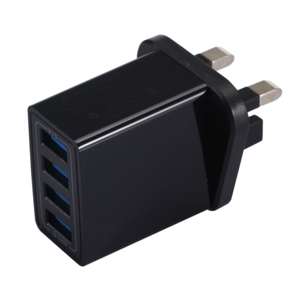 UK Wall Charger USB Adapter 4 Muti Port 5.1A Fast Charging Station ...