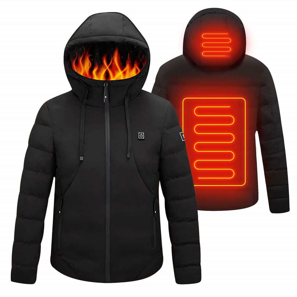 UKAP Men Electric Jacket Heated Coat Hooded Outwear Winter Outdoor ...