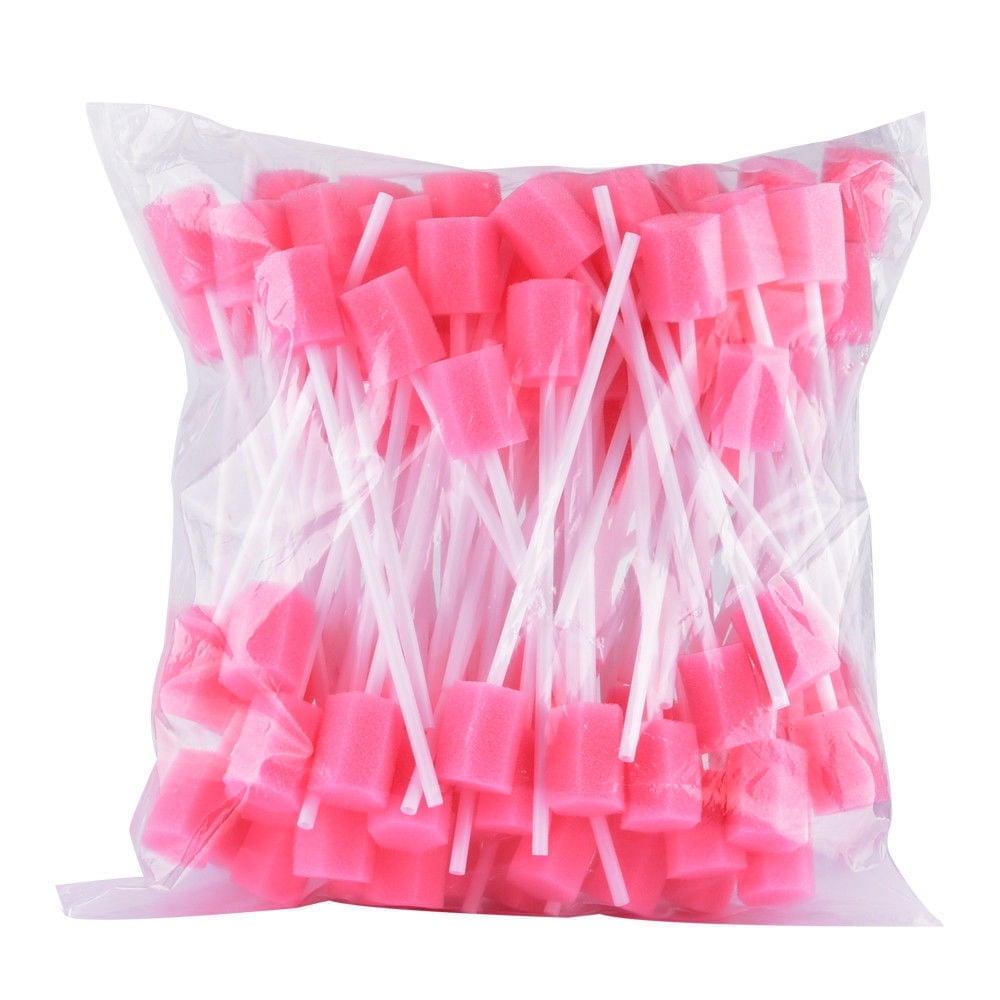 UKCOCO-100pcs Disposable Oral Care Sponge Swab Tooth Cleaning Mouth ...