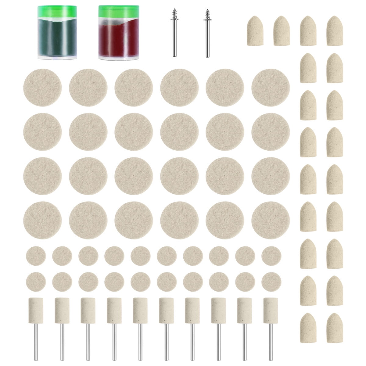 UKCOCO 76PCS/Set Wool Polishing Pads Buffer Wheel Polisher Kits with ...