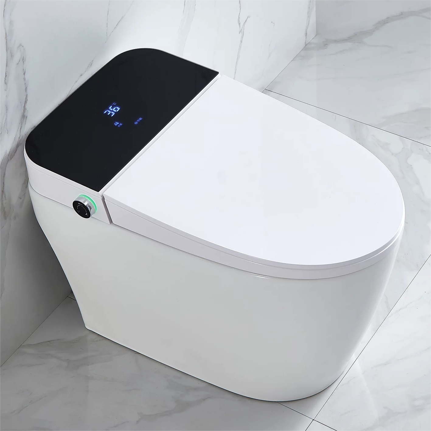 Small one Piece Toilet Short Compact Bathroom Tiny Mini Commode Water ...