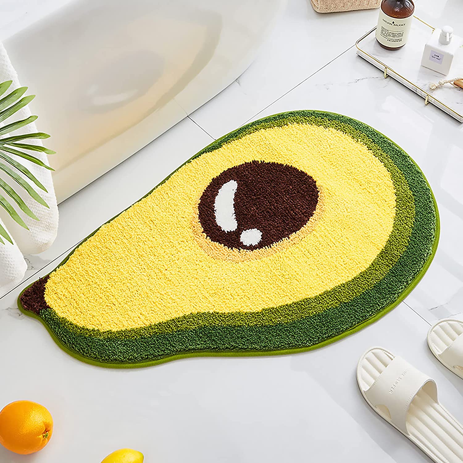 UKELER Cute Strawberry Shape Bathroom Rug for Kids Non Slip Absorbent ...