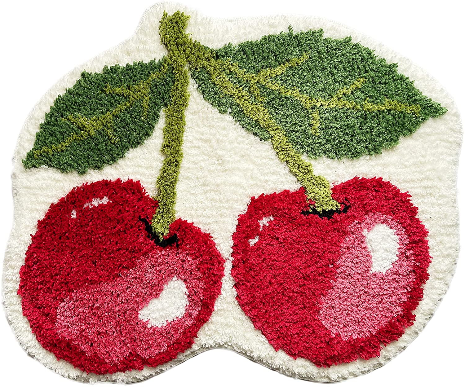 UKELER Cute Cherry Bathroom Rug for Kids Non Slip Absorbent Bath Mat ...
