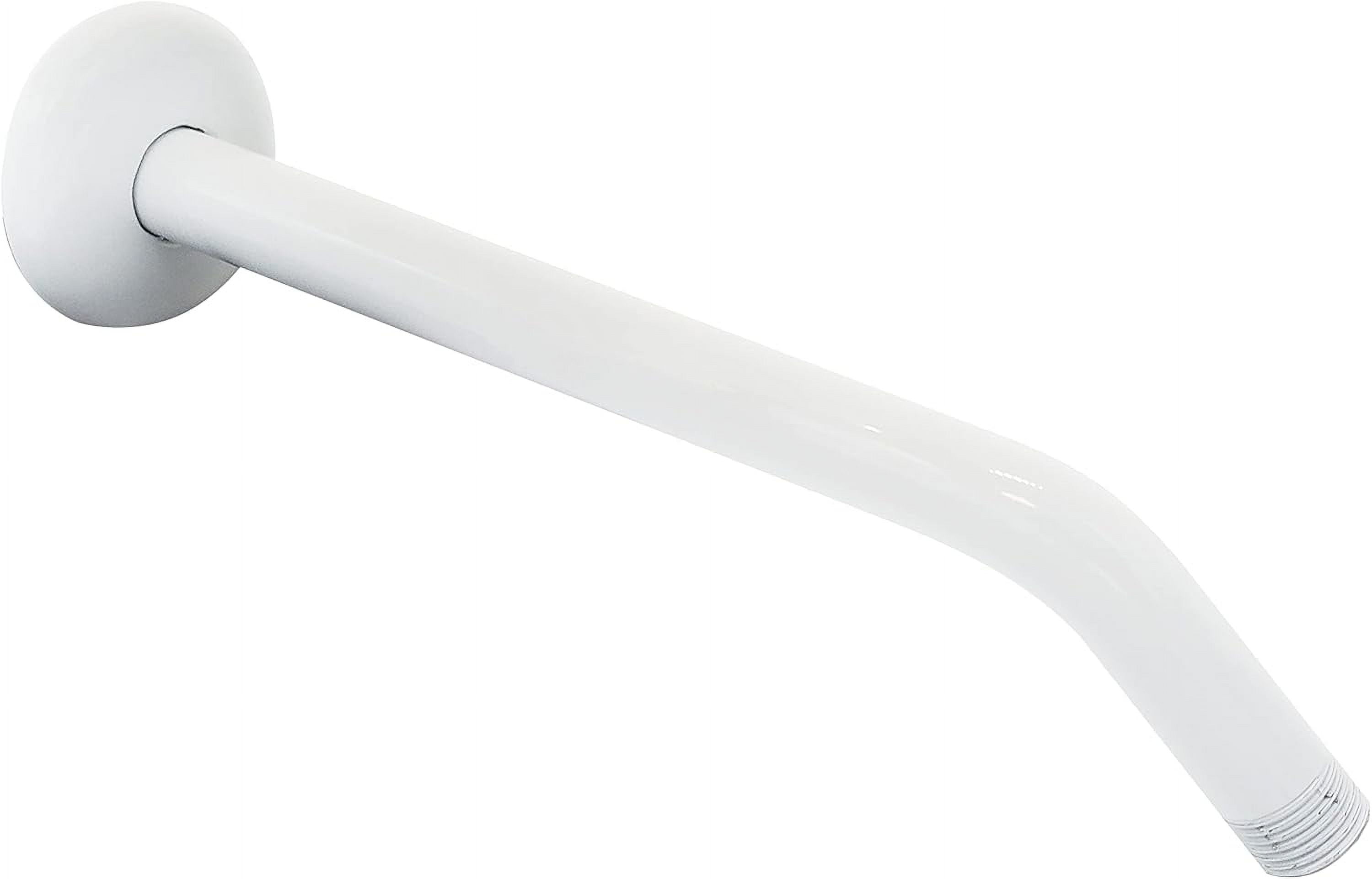 UKLL-1/2" IPS x 10" Shower Arm with Sure Grip Flange, Powder Coat White ...