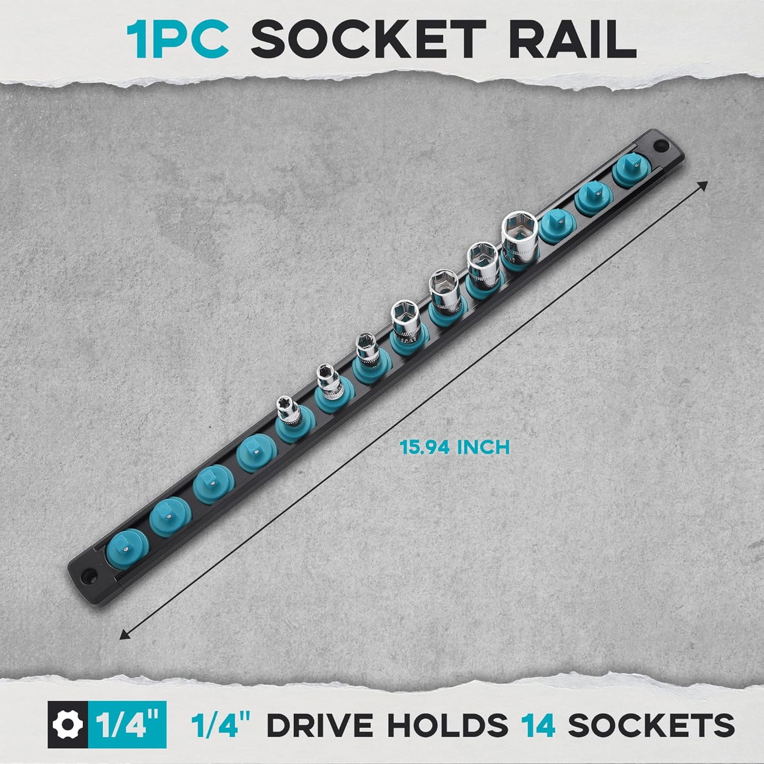 UKLL-1/4-Inch Drive Magnetic Socket Organizer, Heavy Duty Aluminum ...