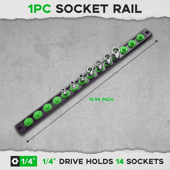 UKLL-1/4-Inch Drive Magnetic Socket Organizer, Heavy Duty Aluminum ...