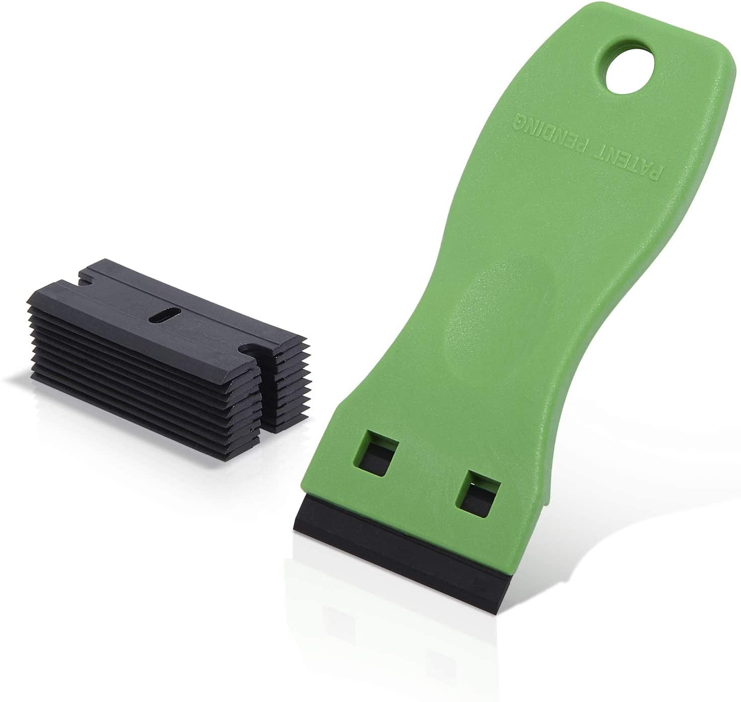 UKLL-1.5" Plastic Razor Scraper with 10pcs Double Edged Plastic Blades ...