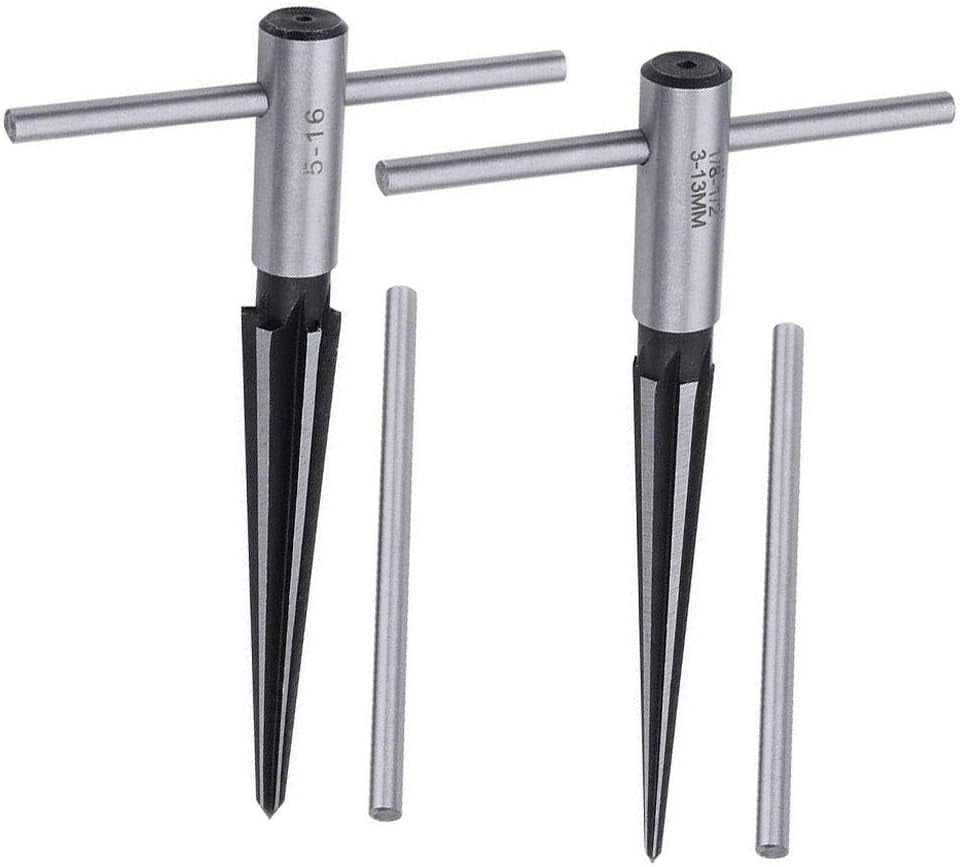 UKLL-1/8"-1/2" 3-13mm And 5mm - 16mm Bridge Pin Hole Hand Held Reamer T Handle Tapered 6 Fluted ...