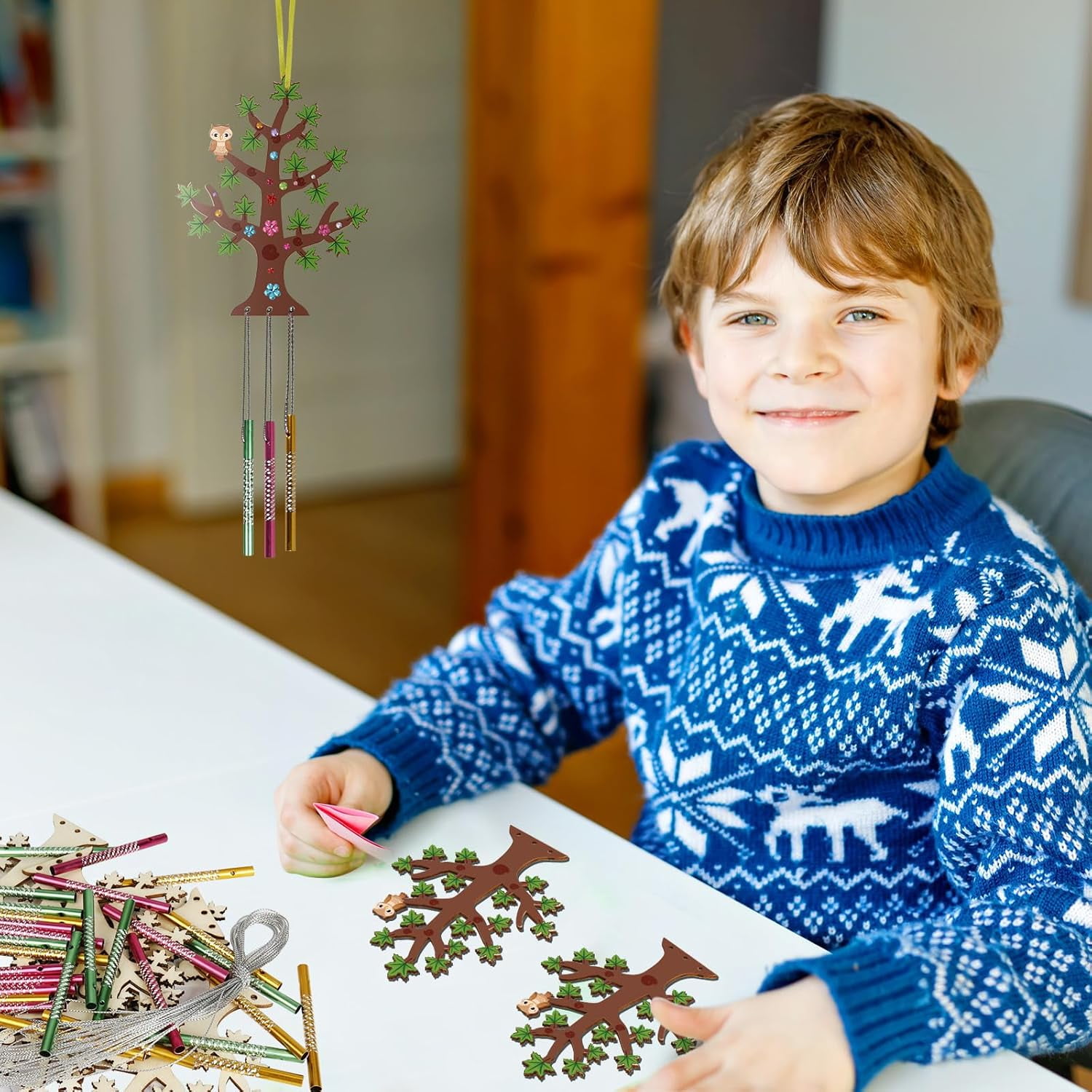 UKLL-10 Pack Spring Wind Chime Kit for Kids Make You Own Spring Tree ...