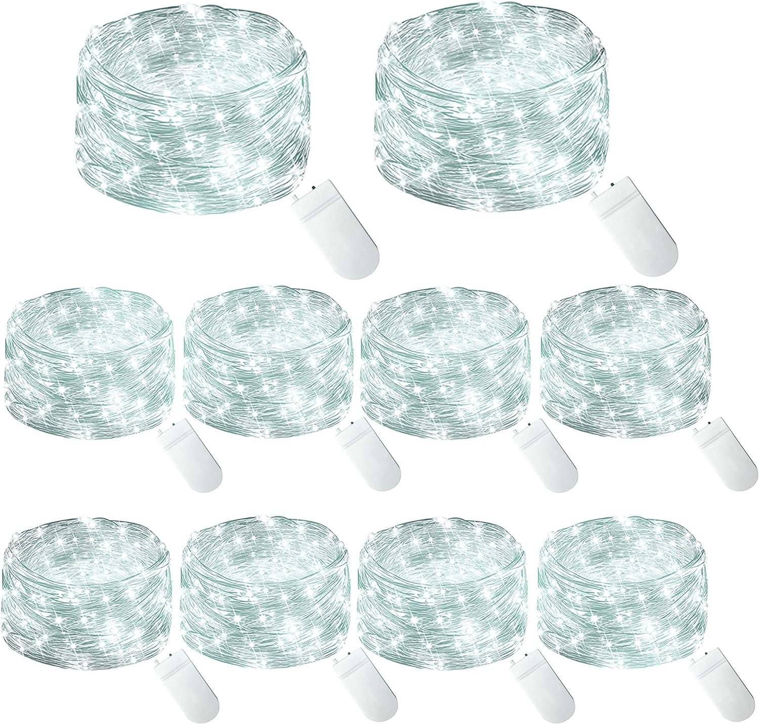 UKLL-10 Packs Fairy String Lights Battery Operated String Lights with ...