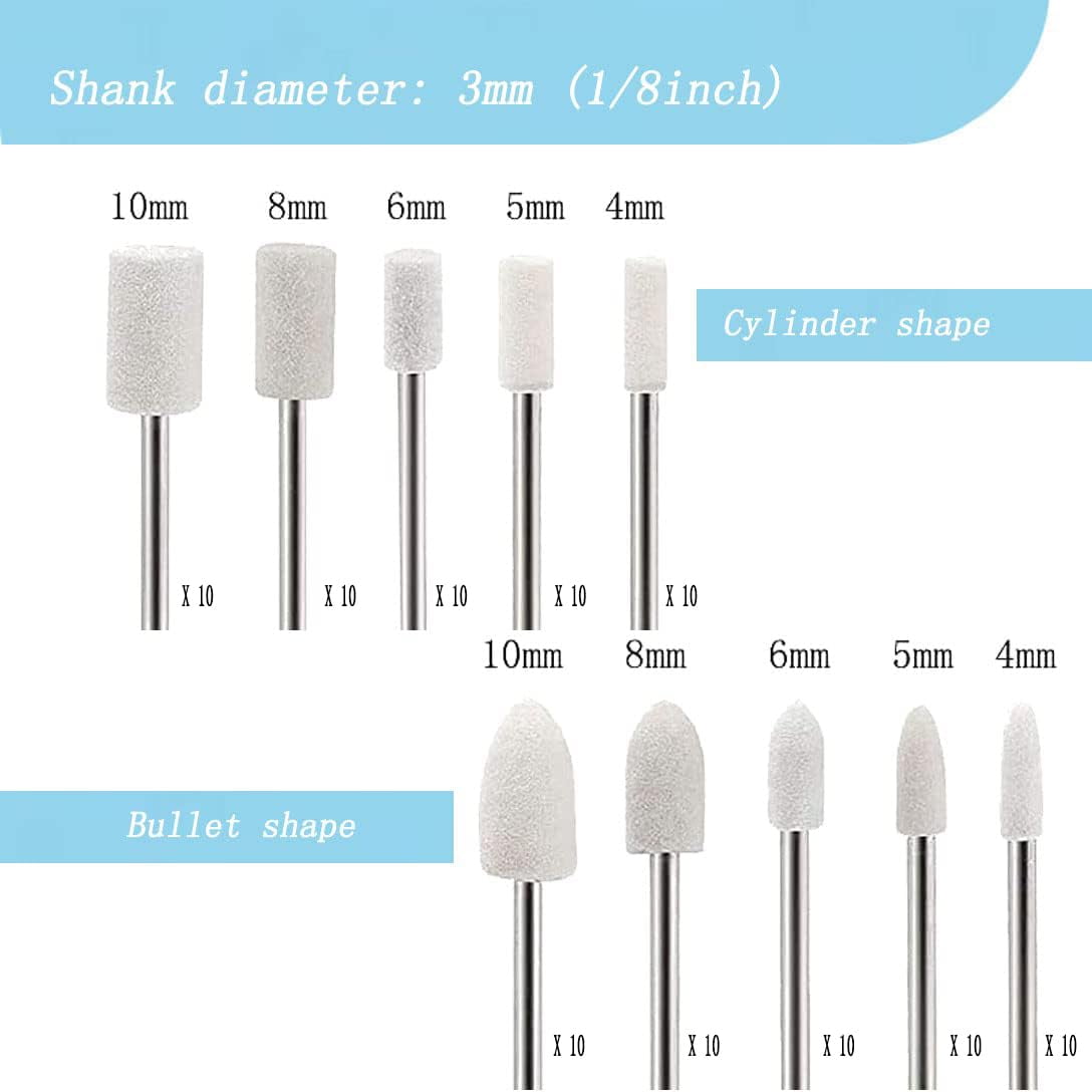 UKLL-100 Pcs Wool Polishing Bits - 1/8 Inch Shank Compressed Wool Felt ...