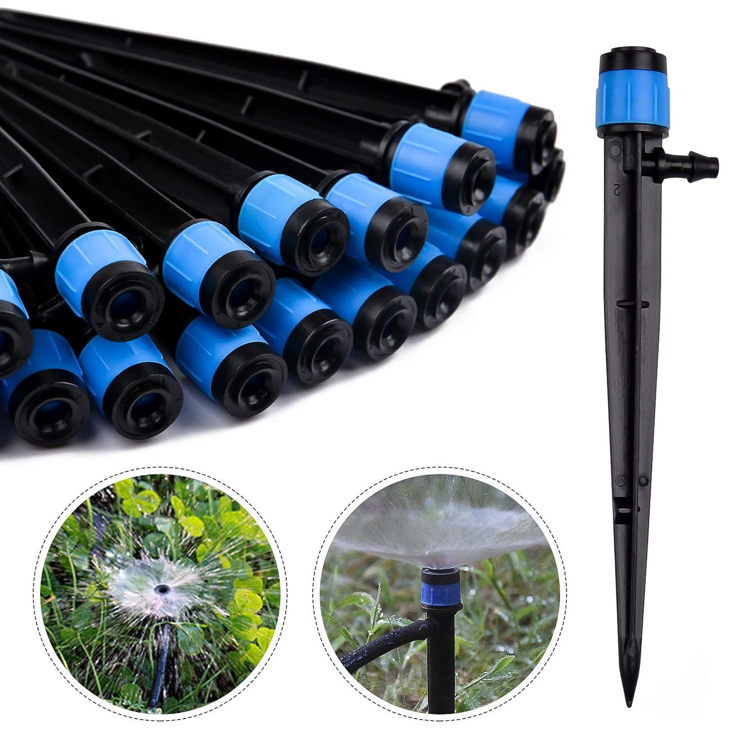 UKLL-100PCS Irrigation Drippers Drip Emitters, Micro Spray Adjustable ...