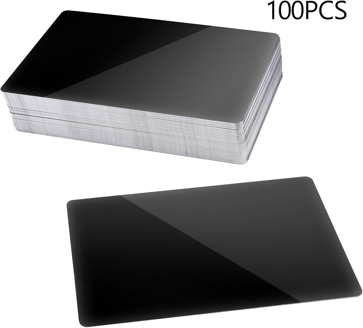 UKLL-100Pcs Metal Business Card Blanks, Anodized Aluminum Custom ...